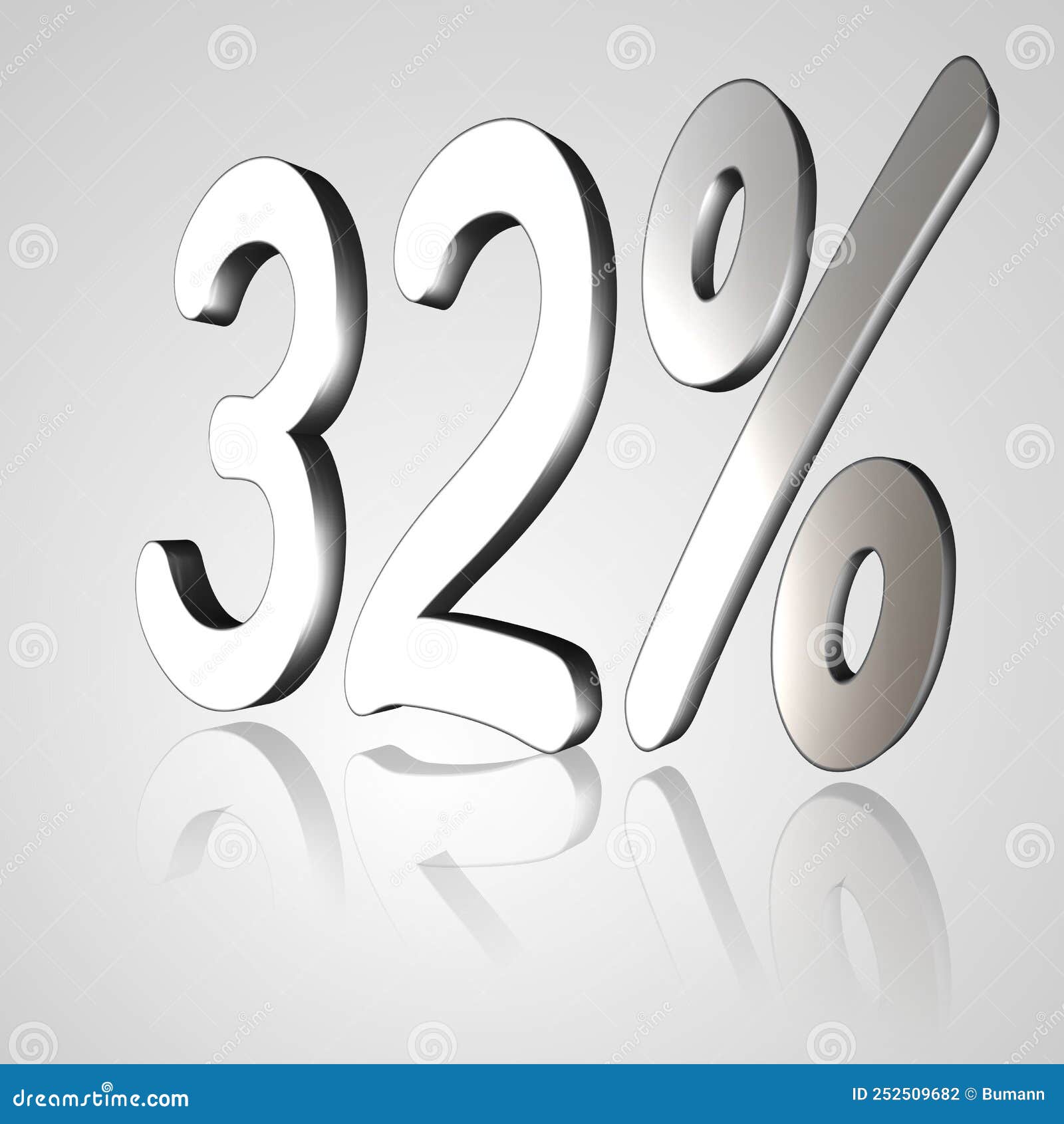32 , 32 Percent As a 3D Illustration, 3D Rendering Stock Illustration ...