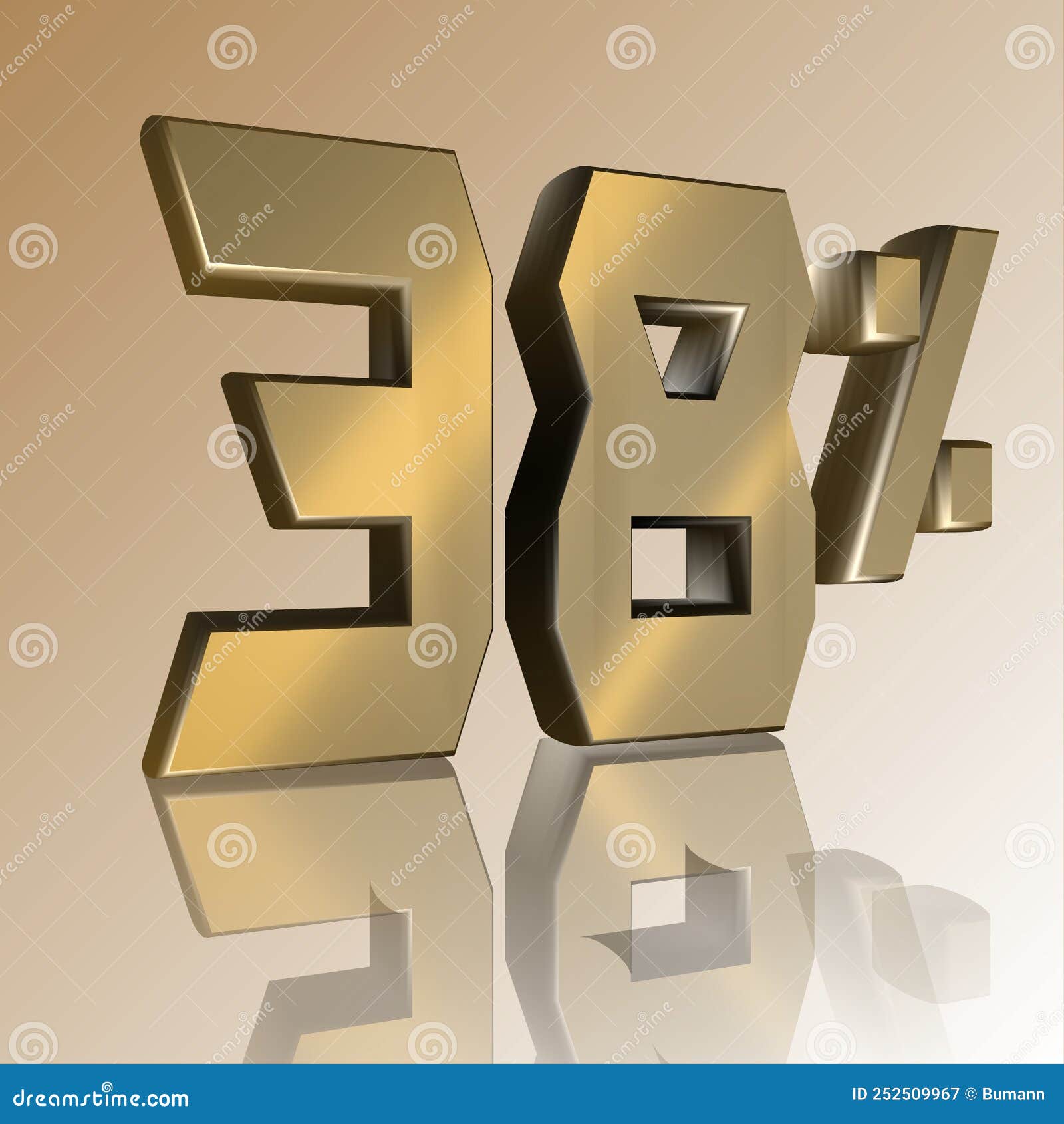 38 , 38 Percent As a 3D Illustration, 3D Rendering Stock Illustration ...