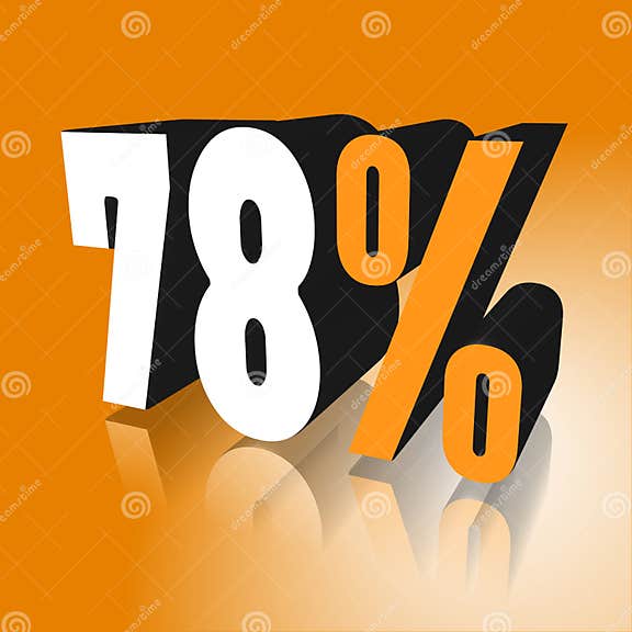 78 , 78 Percent As a 3D Illustration, 3D Rendering Stock Illustration ...