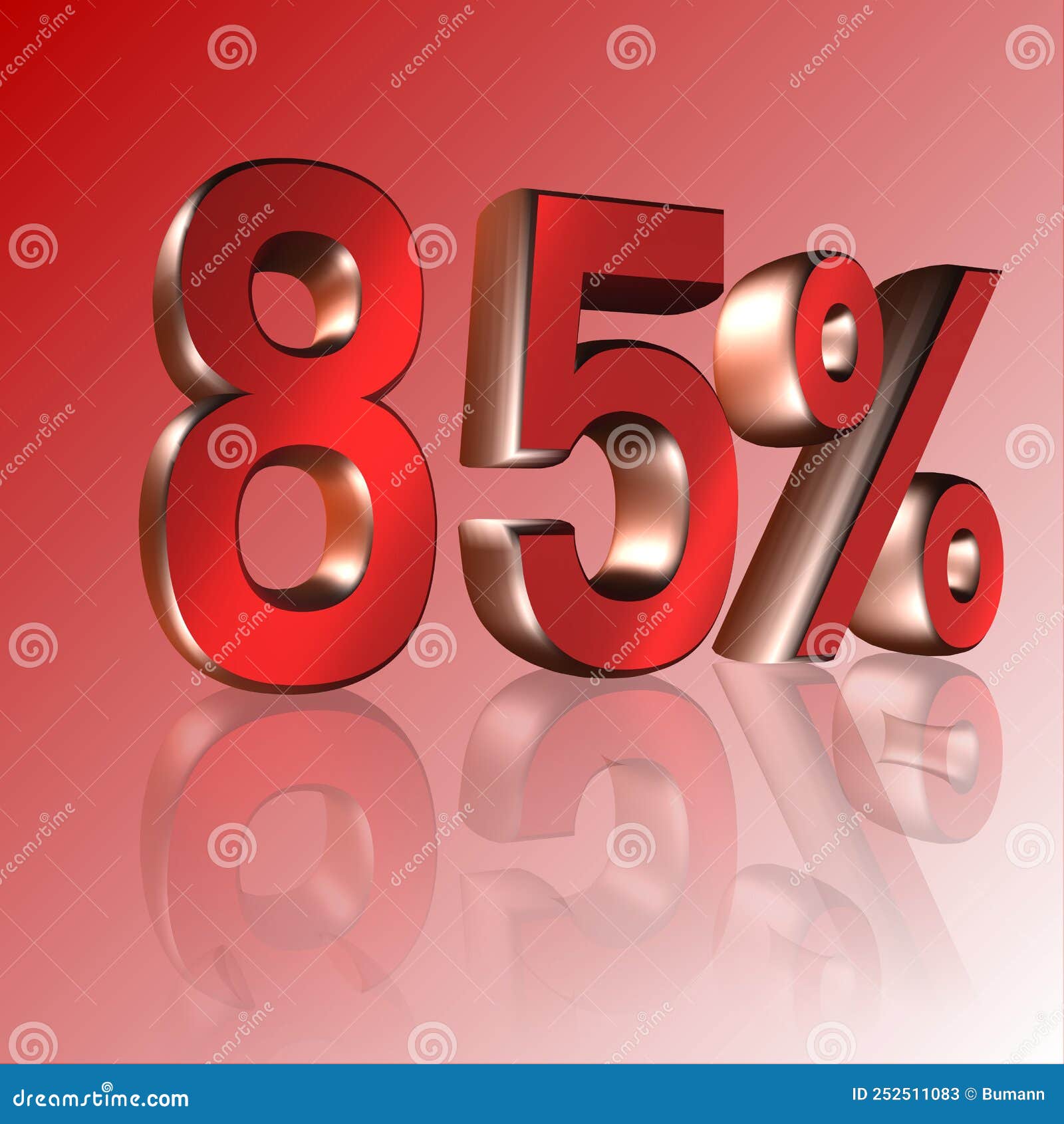 85 , 85 Percent As a 3D Illustration, 3D Rendering Stock Illustration ...