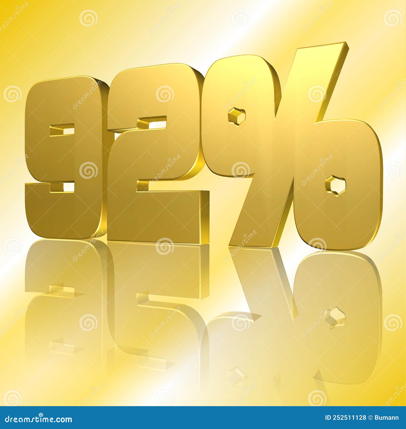 92 , 92 Percent As a 3D Illustration, 3D Rendering Stock Illustration ...