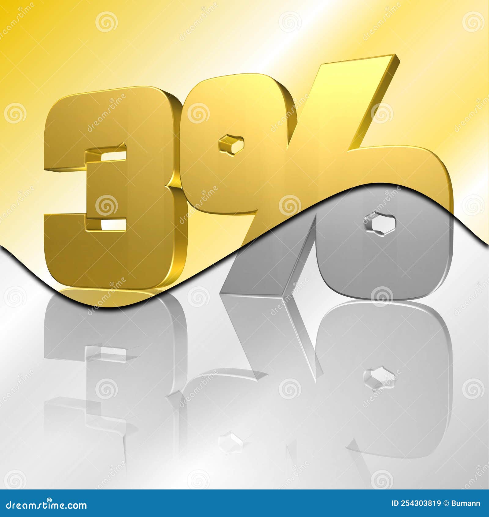 3 , 3 Percent As a 3D Illustration, 3D Rendering Stock Illustration ...