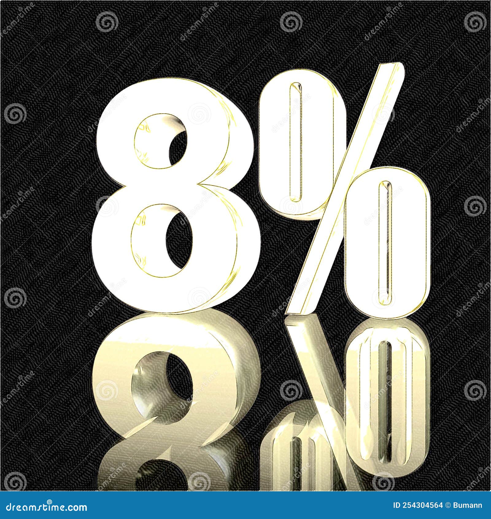 8 , 8 Percent As a 3D Illustration, 3D Rendering Stock Illustration ...