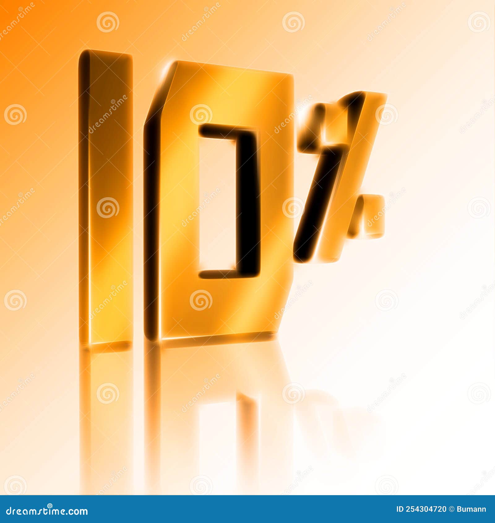 10 , 10 Percent As a 3D Illustration, 3D Rendering Stock Illustration ...