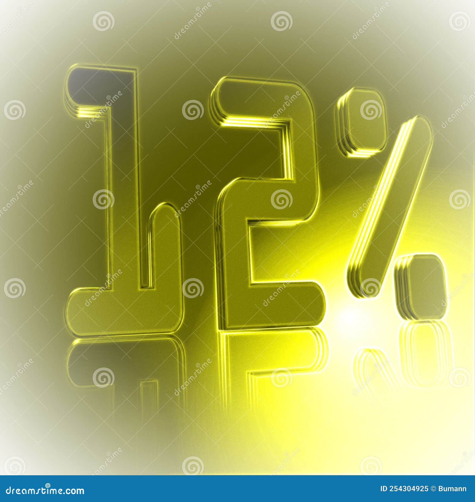 12 , 12 Percent As a 3D Illustration, 3D Rendering Stock Illustration ...