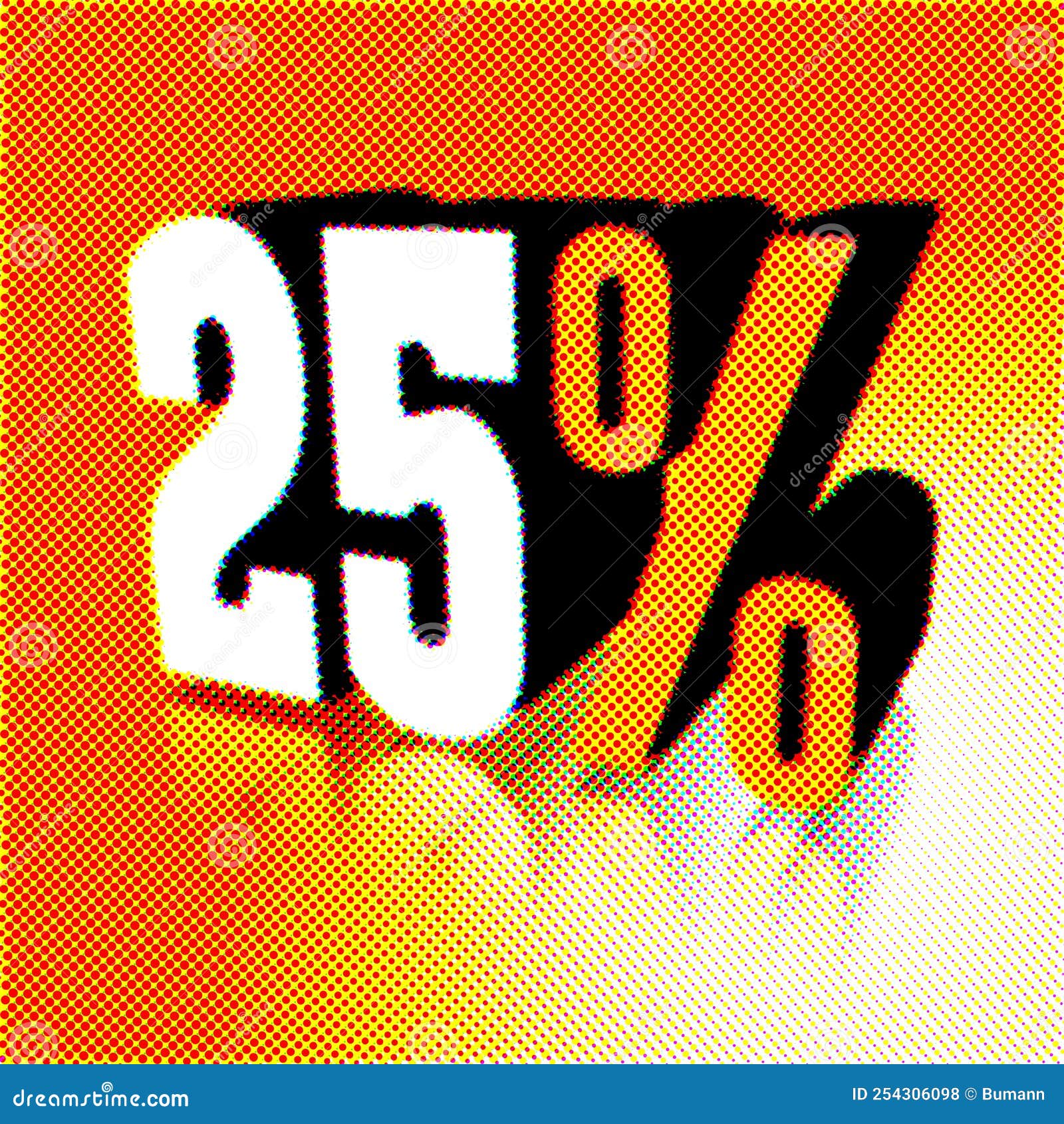 25 , 25 Percent As a 3D Illustration, 3D Rendering Stock Illustration ...