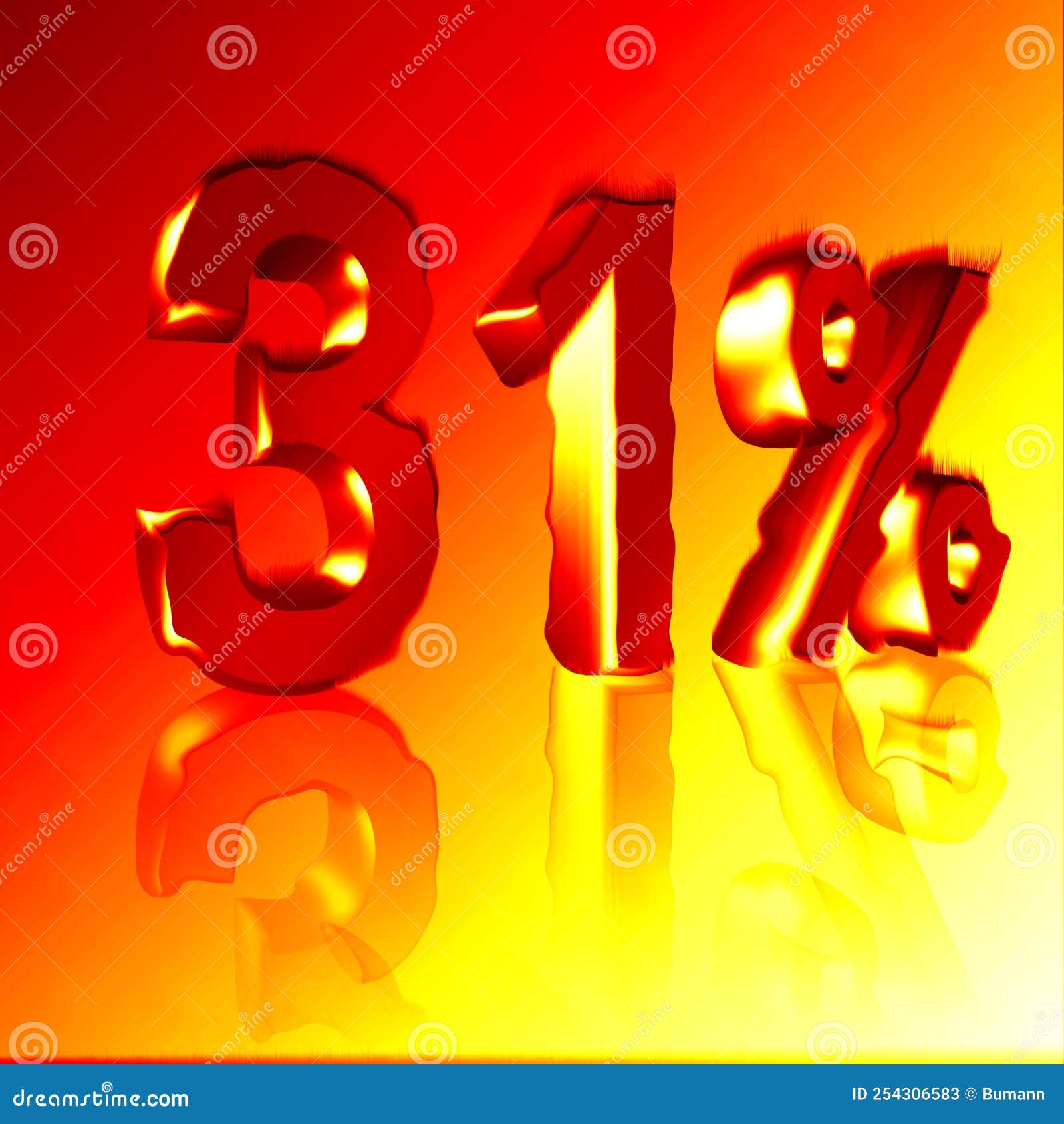 31 , 31 Percent As a 3D Illustration, 3D Rendering Stock Illustration ...