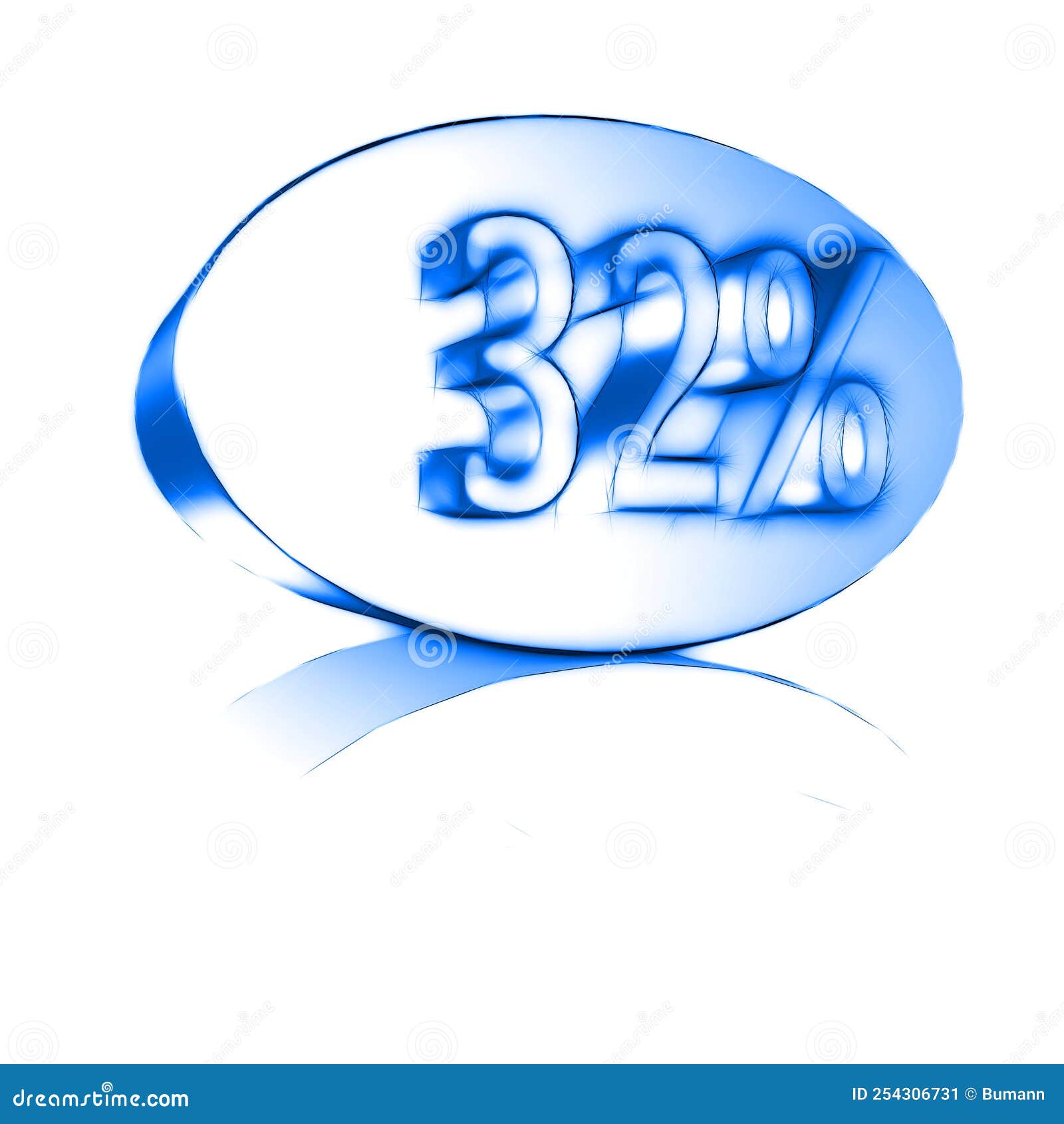 32 , 32 Percent As a 3D Illustration, 3D Rendering Stock Illustration ...