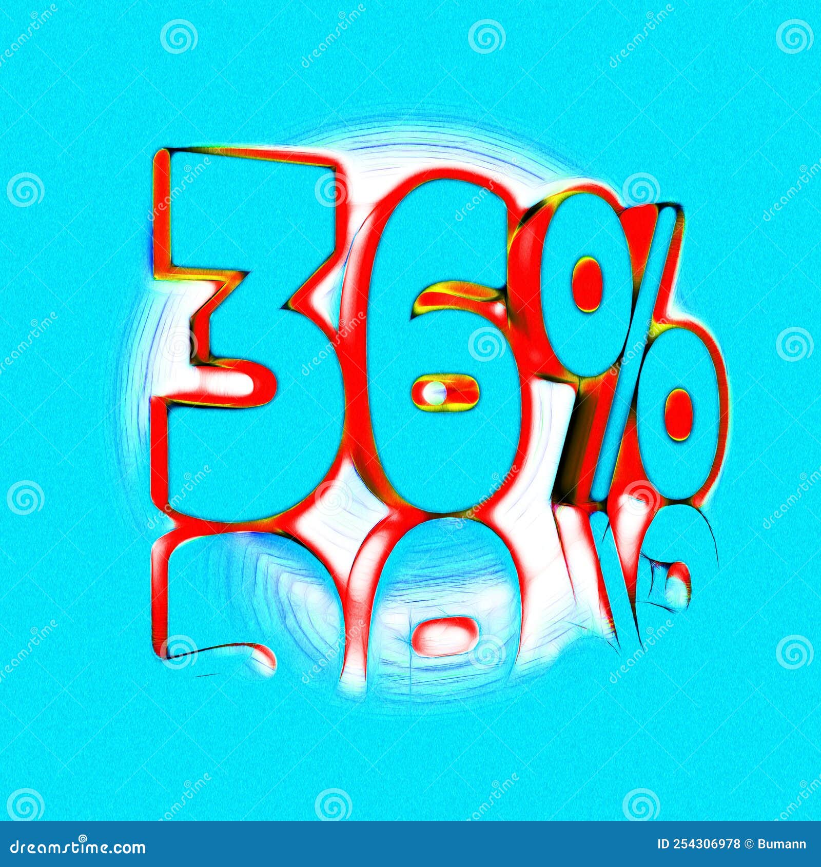 36 , 36 Percent As a 3D Illustration, 3D Rendering Stock Illustration ...