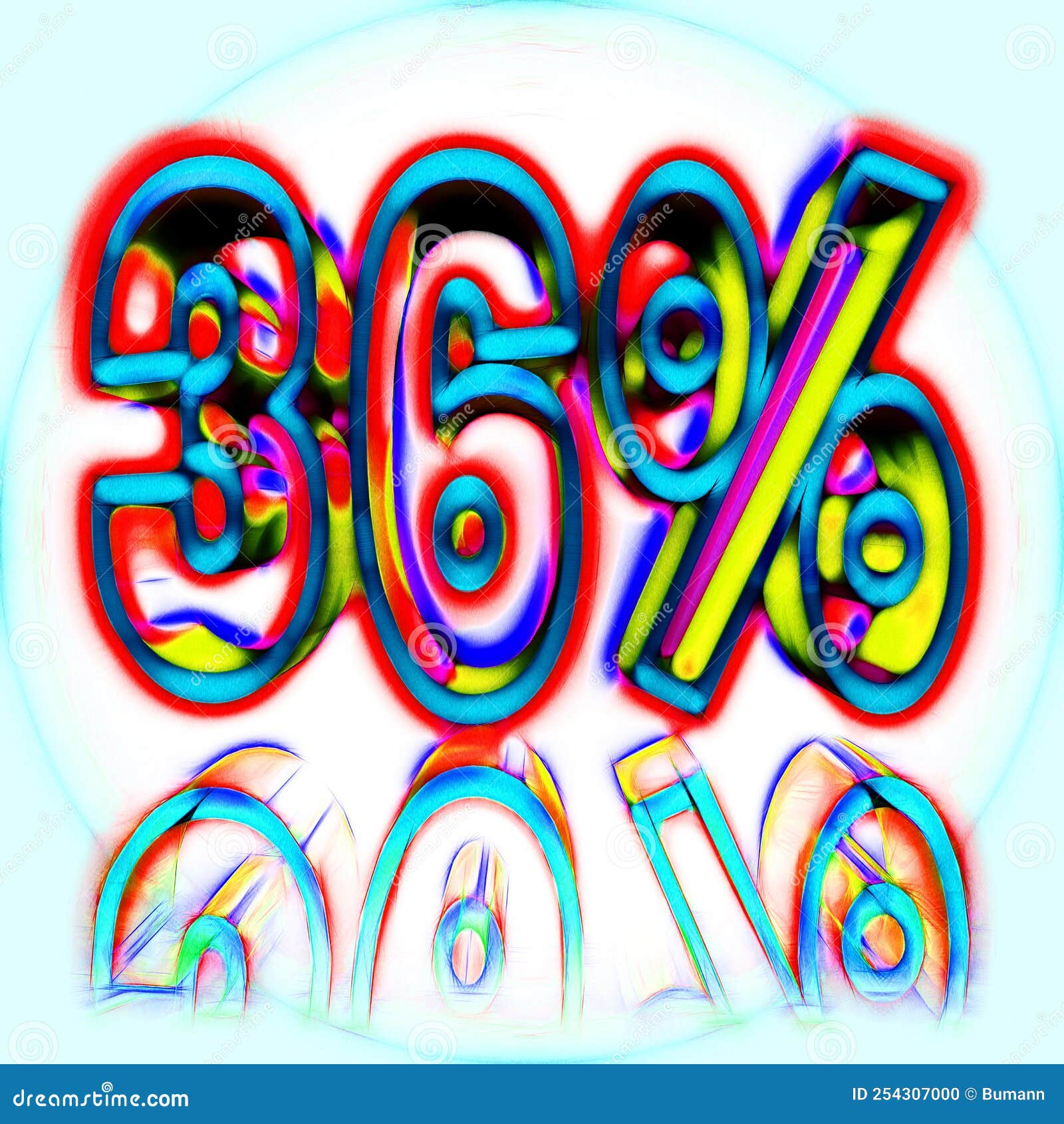 36 , 36 Percent As a 3D Illustration, 3D Rendering Stock Illustration ...