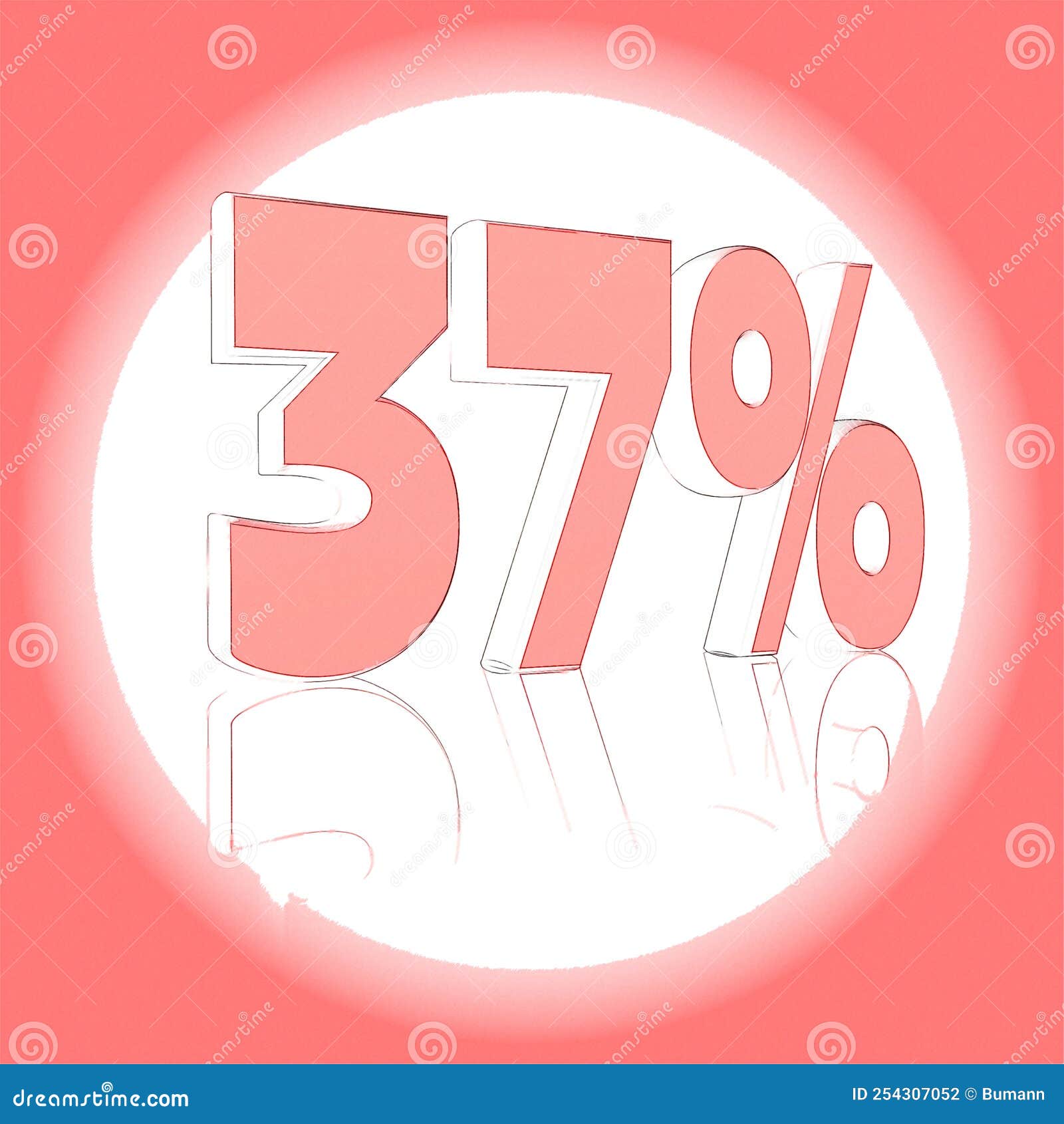 37 , 37 Percent As a 3D Illustration, 3D Rendering Stock Illustration ...