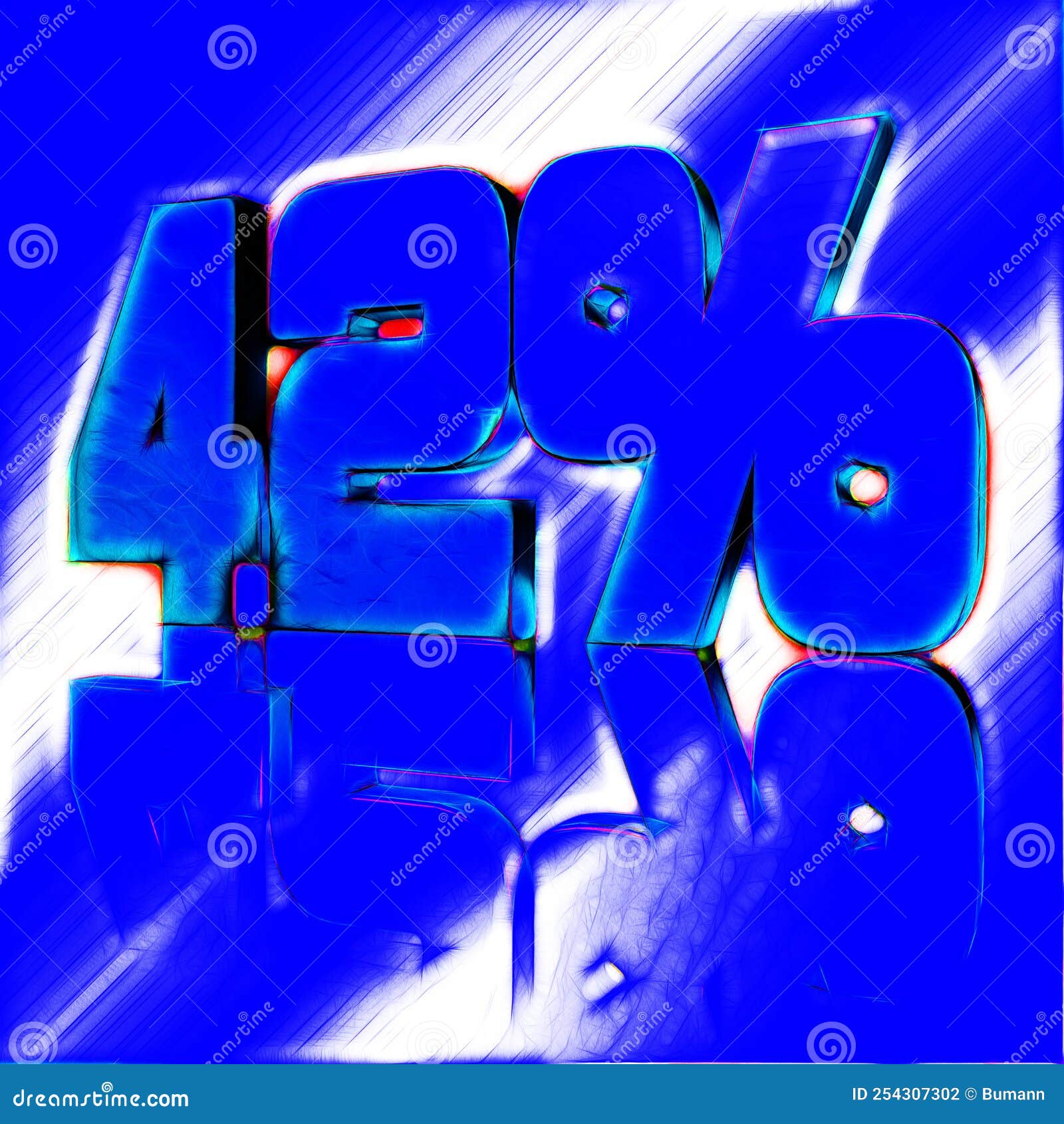 42 , 42 Percent As a 3D Illustration, 3D Rendering Stock Illustration ...