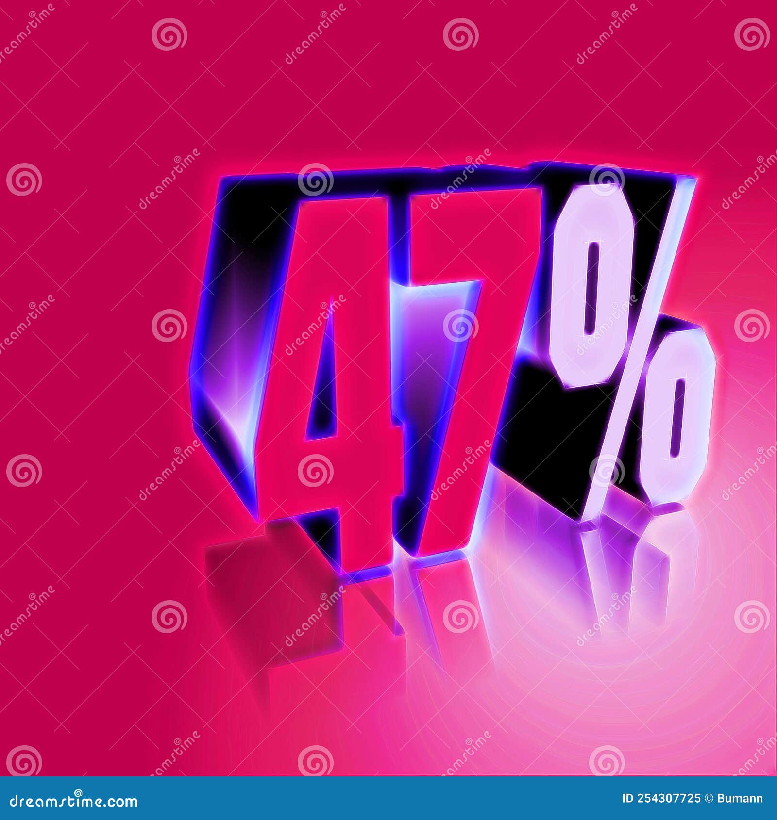 47 , 47 Percent As a 3D Illustration, 3D Rendering Stock Illustration ...