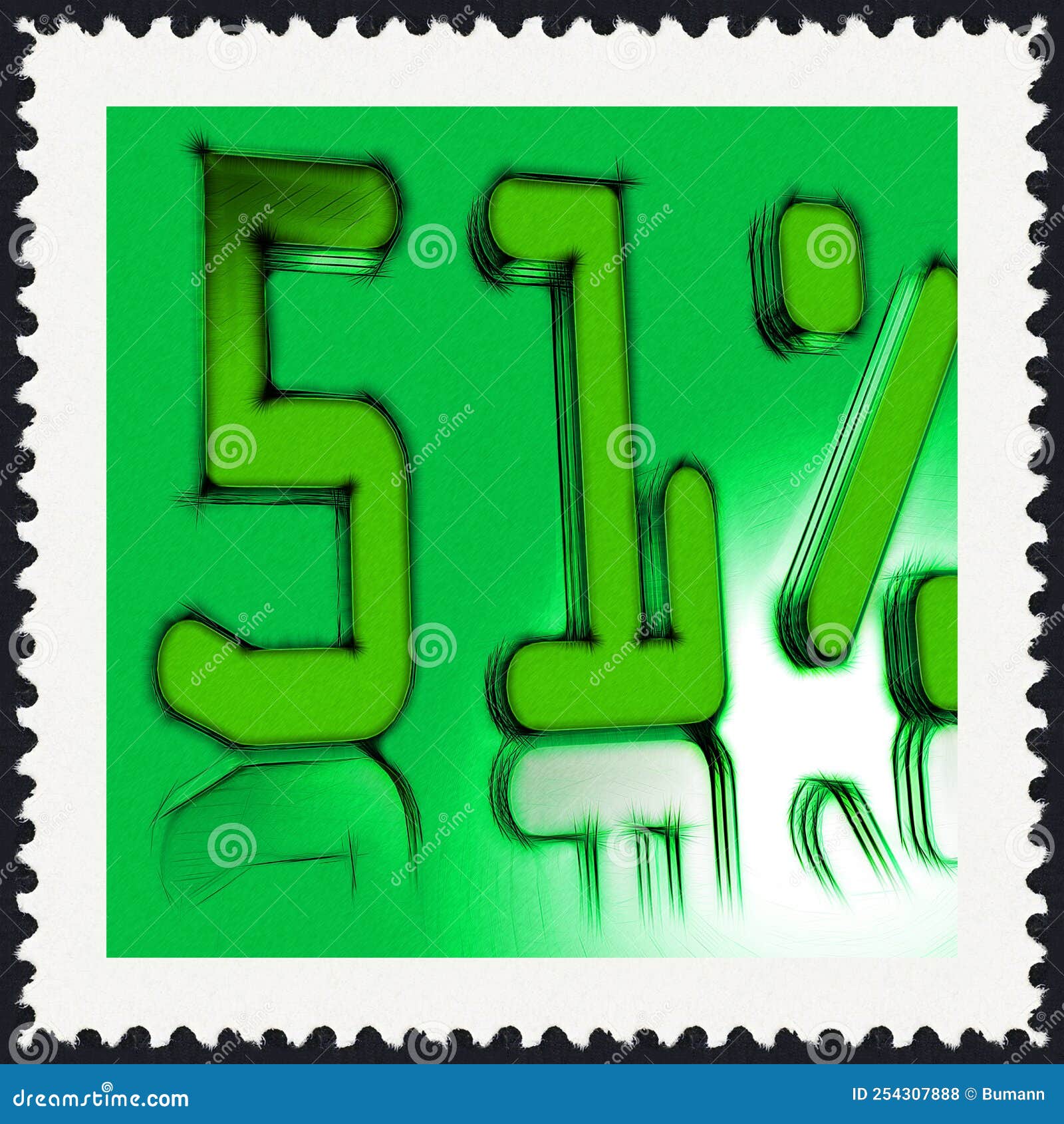 51 , 51 Percent As a 3D Illustration, 3D Rendering Stock Illustration ...