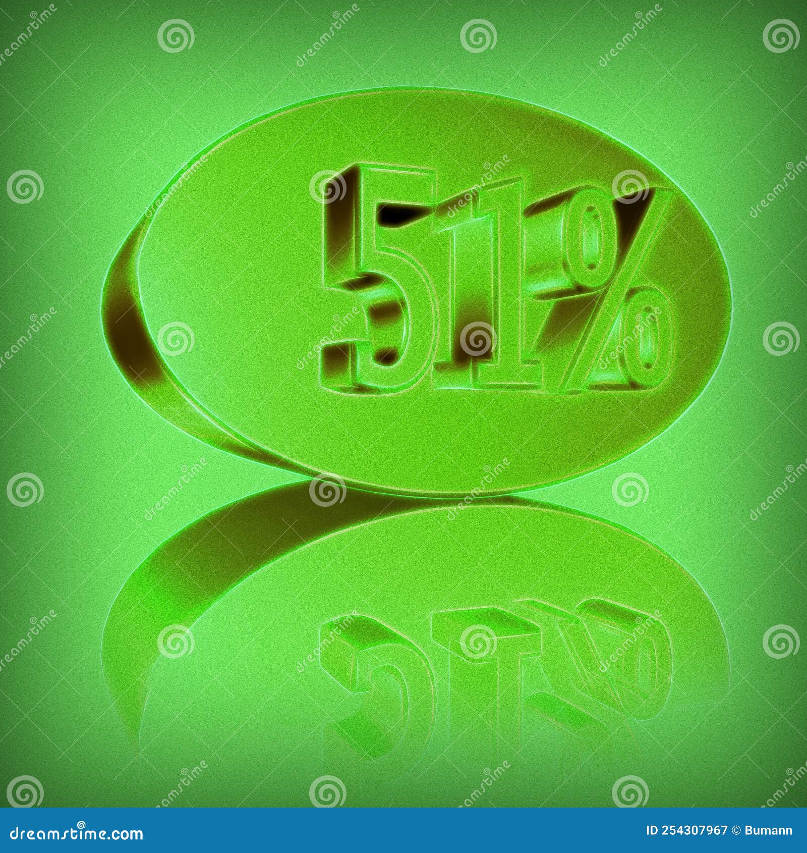 51 , 51 Percent As a 3D Illustration, 3D Rendering Stock Illustration ...