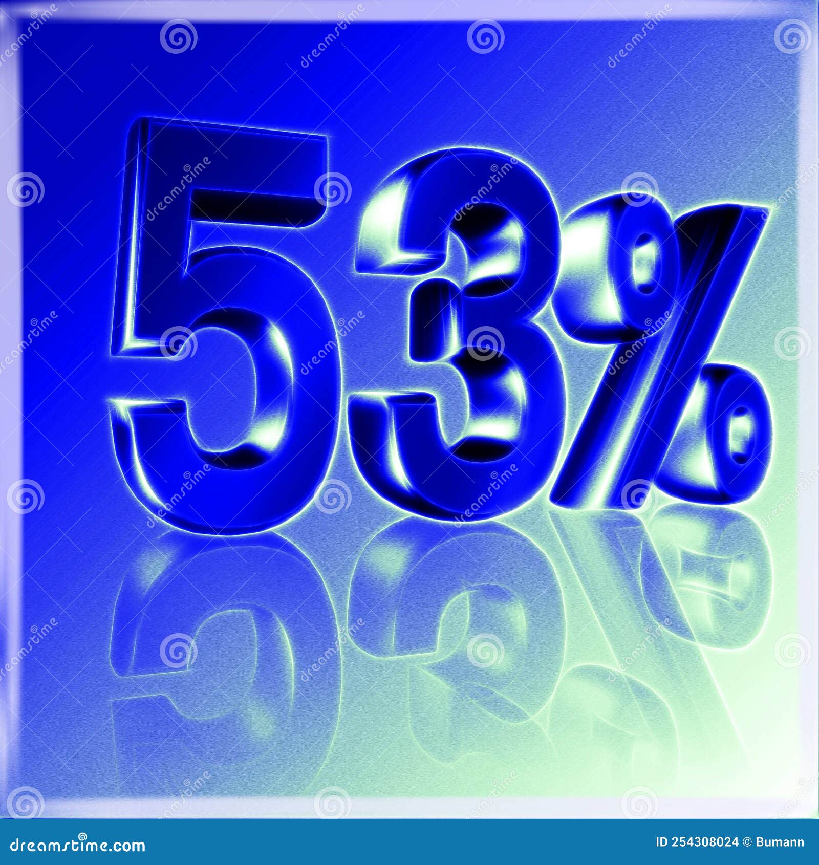 53 , 53 Percent As a 3D Illustration, 3D Rendering Stock Illustration ...