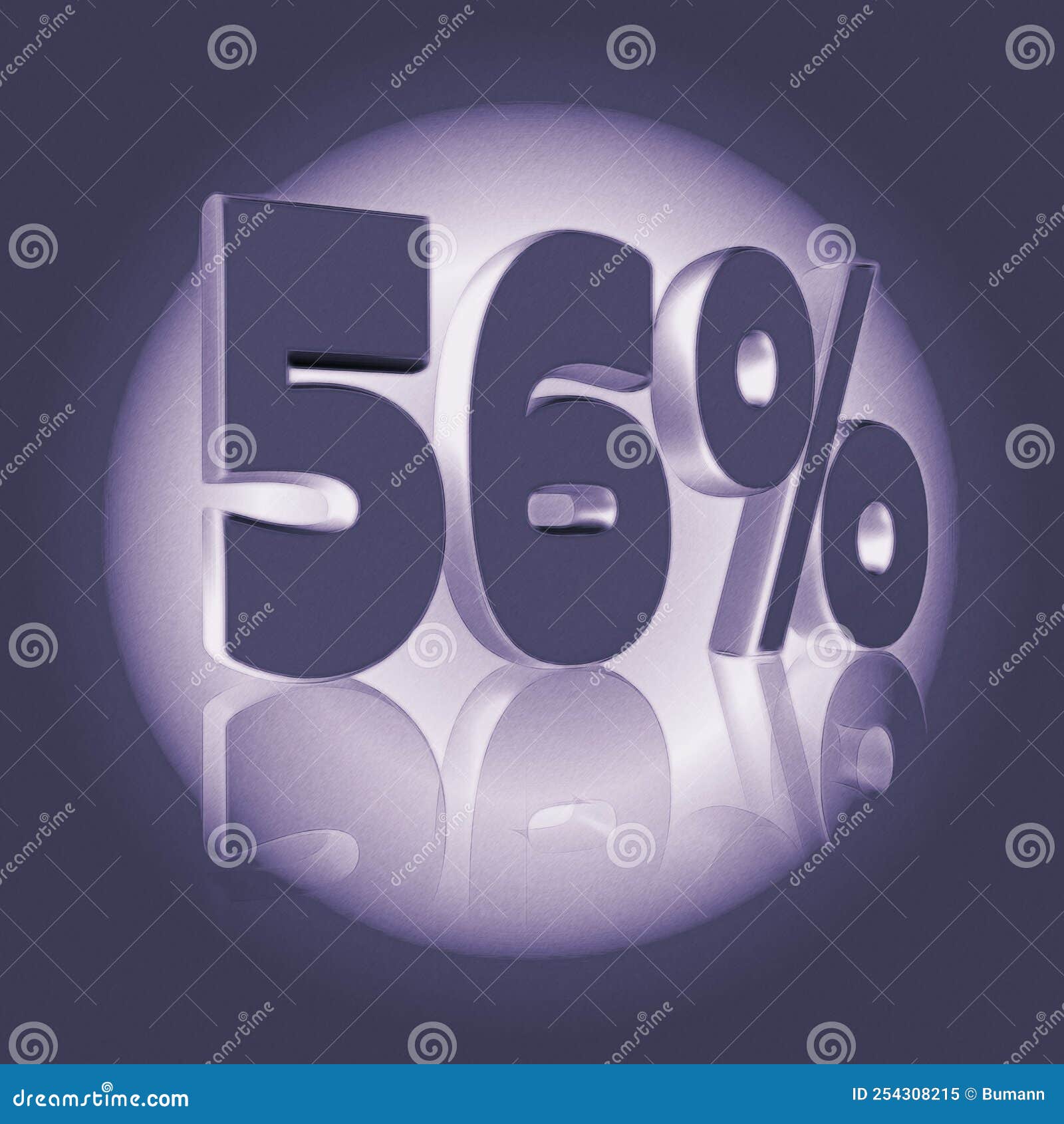 56 , 56 Percent As a 3D Illustration, 3D Rendering Stock Illustration ...