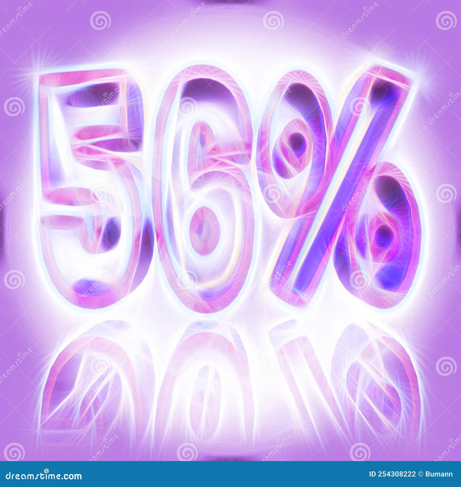 56 , 56 Percent As a 3D Illustration, 3D Rendering Stock Illustration ...