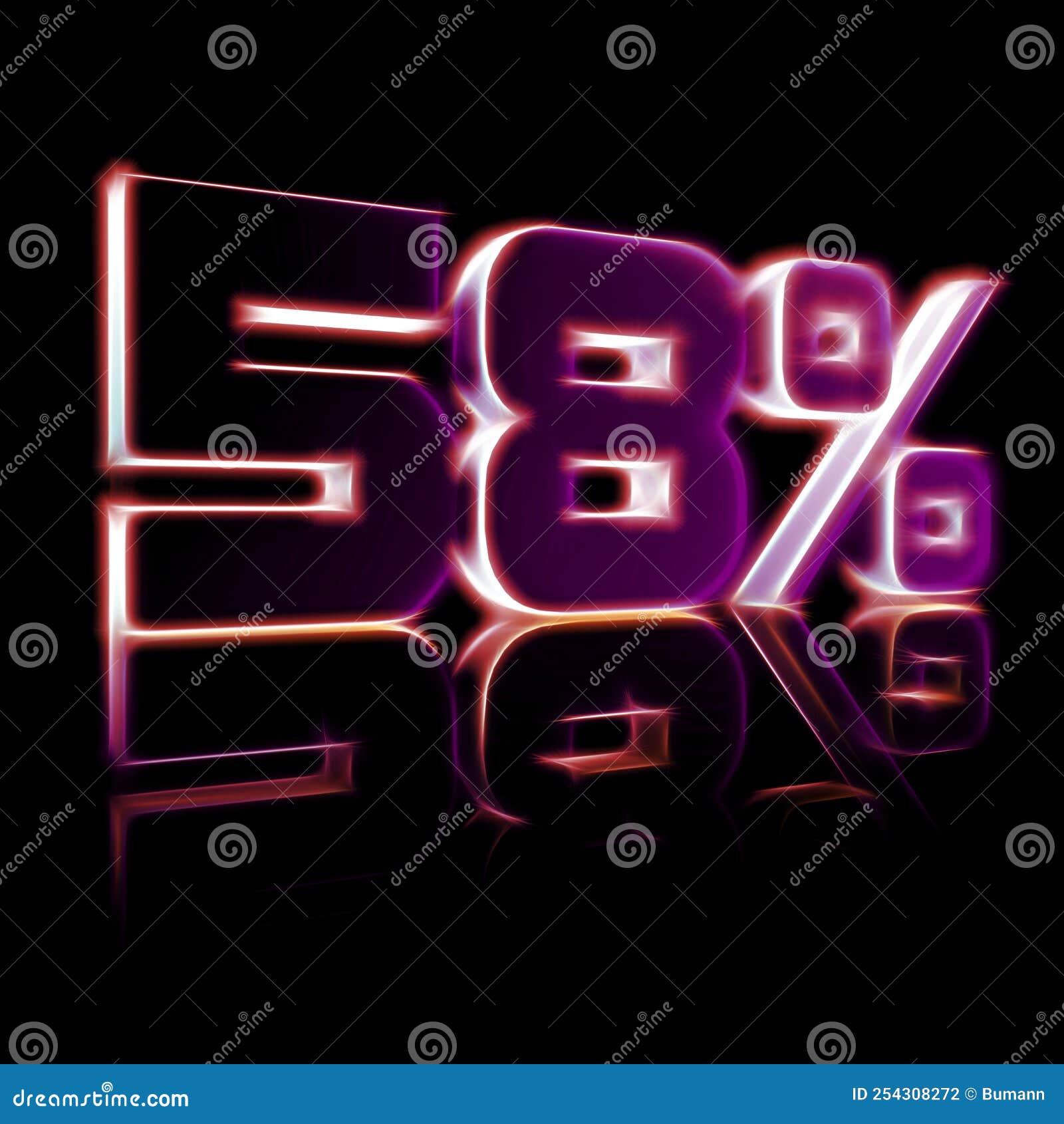 58 , 58 Percent As a 3D Illustration, 3D Rendering Stock Illustration ...