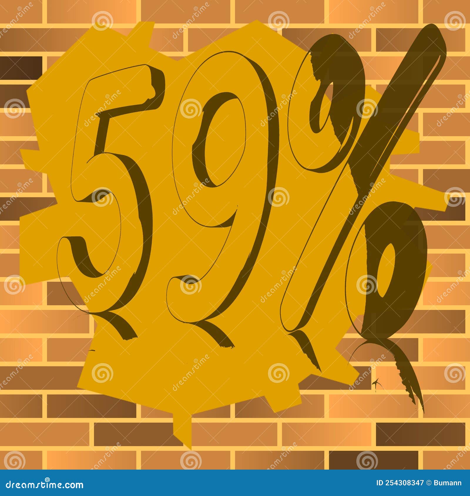 59 , 59 Percent As a 3D Illustration, 3D Rendering Stock Illustration ...