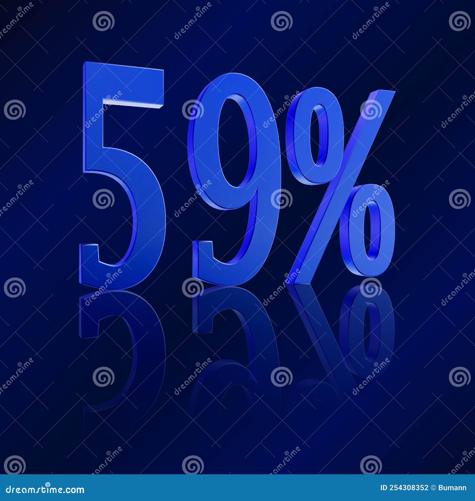 59 , 59 Percent As a 3D Illustration, 3D Rendering Stock Illustration ...