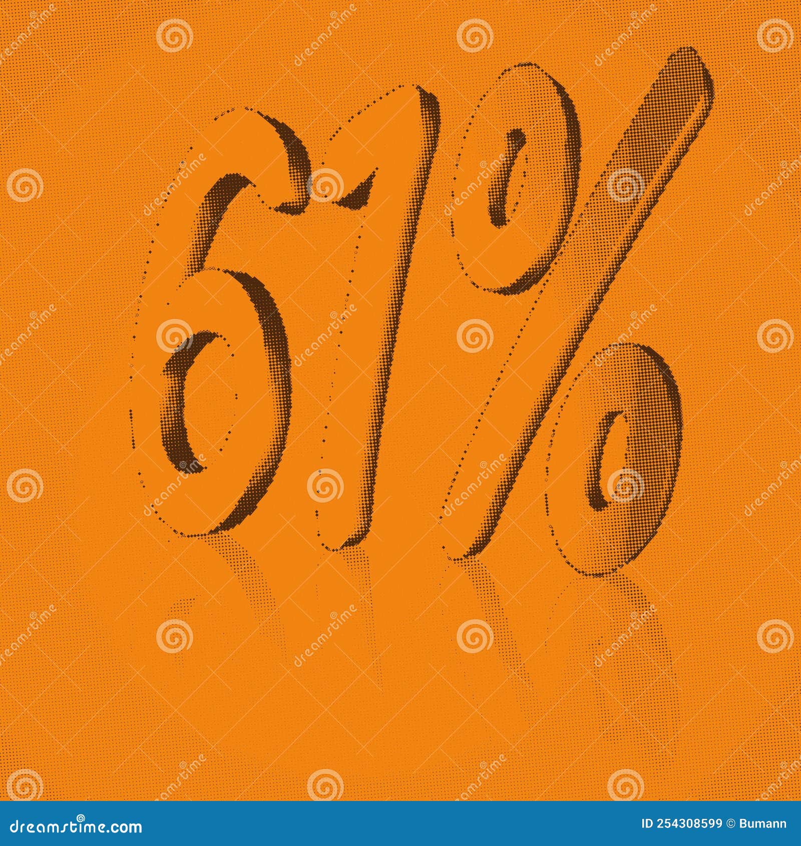 61 , 61 Percent As a 3D Illustration, 3D Rendering Stock Illustration ...