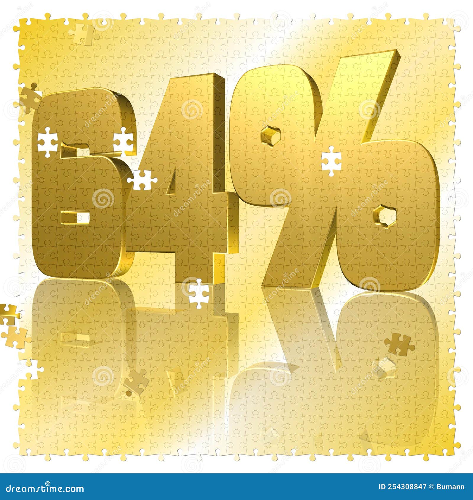 64 , 64 Percent As a 3D Illustration, 3D Rendering Stock Illustration ...