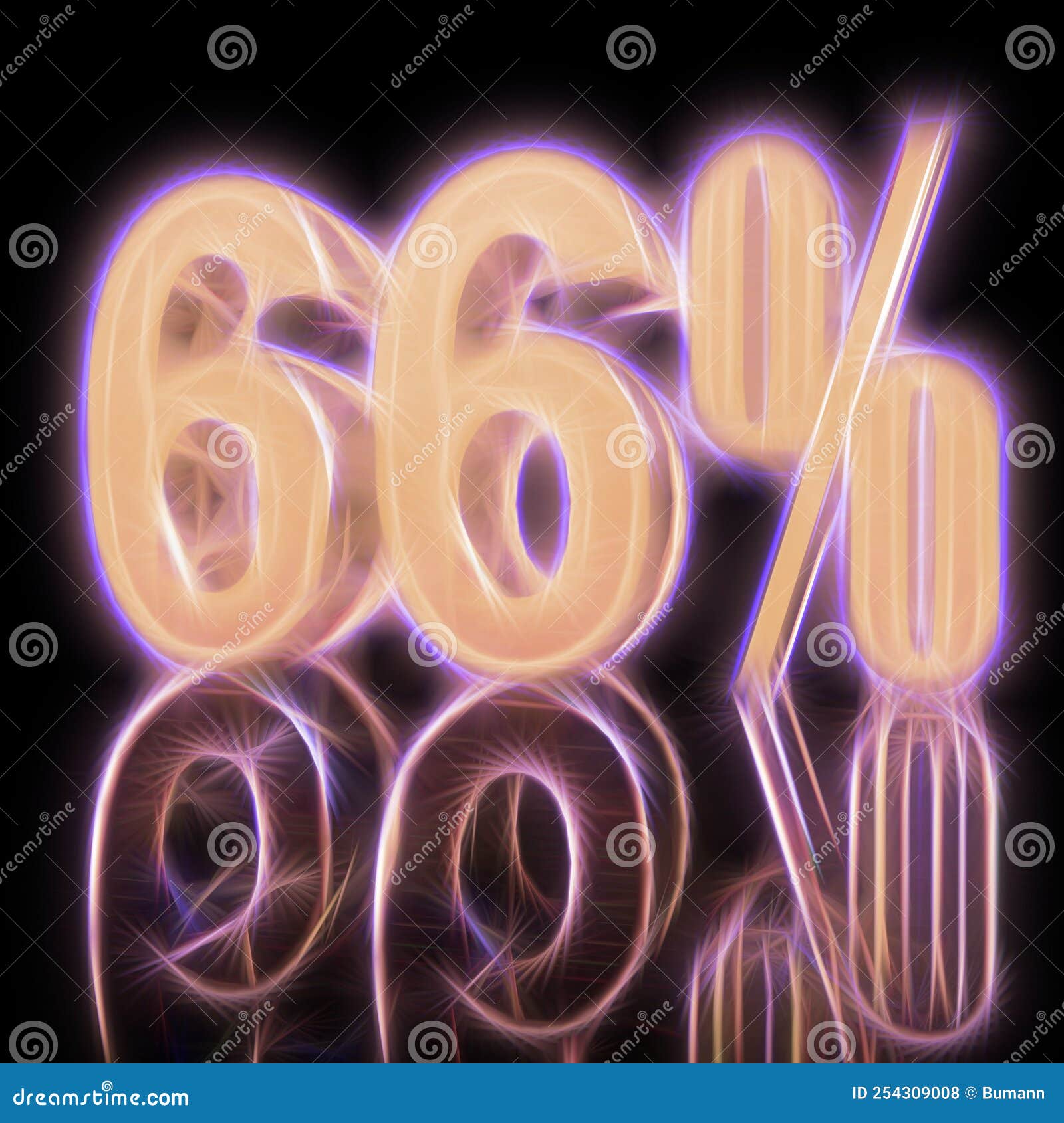 66 , 66 Percent As a 3D Illustration, 3D Rendering Stock Illustration ...