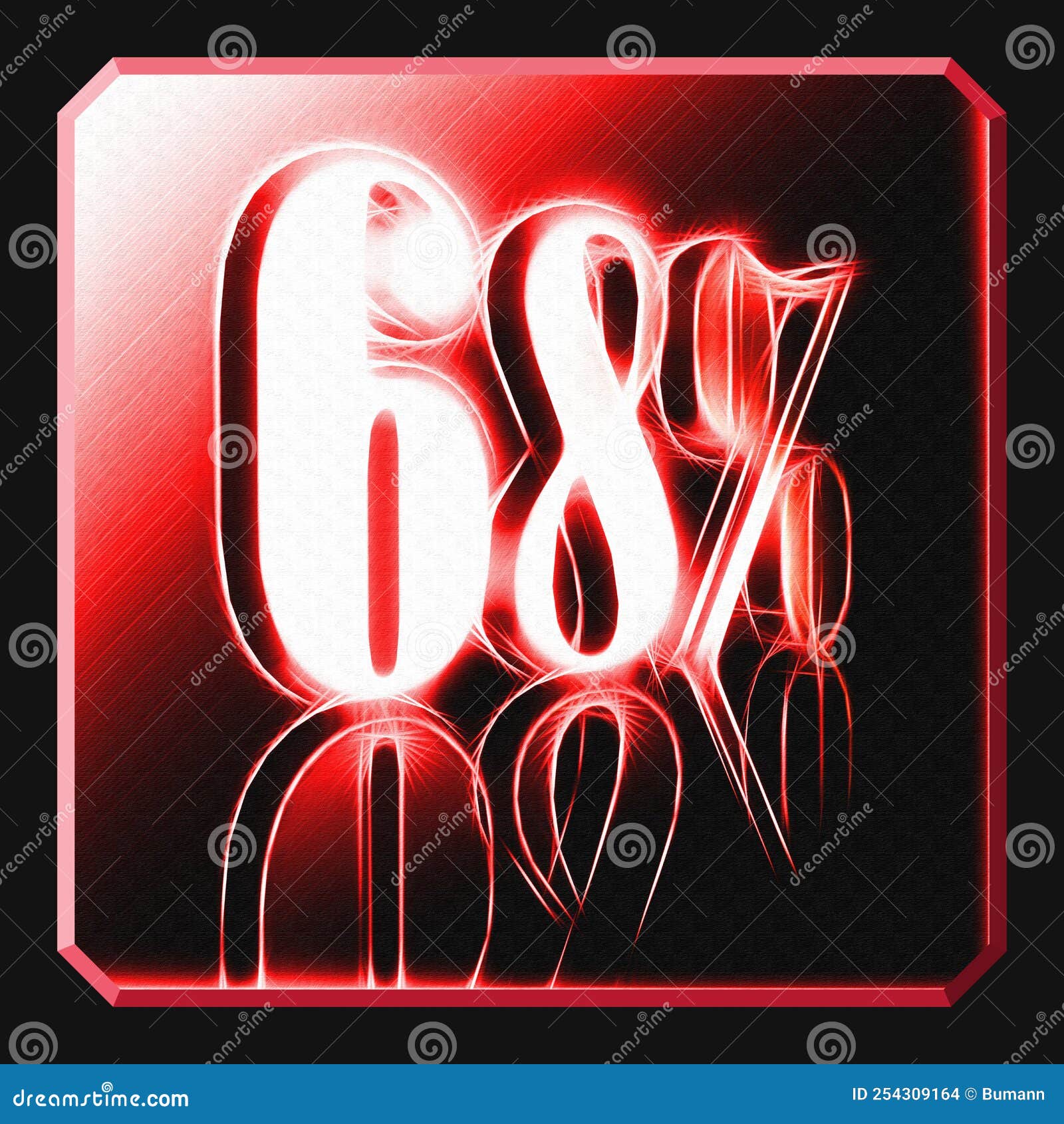 68 , 68 Percent As a 3D Illustration, 3D Rendering Stock Illustration ...