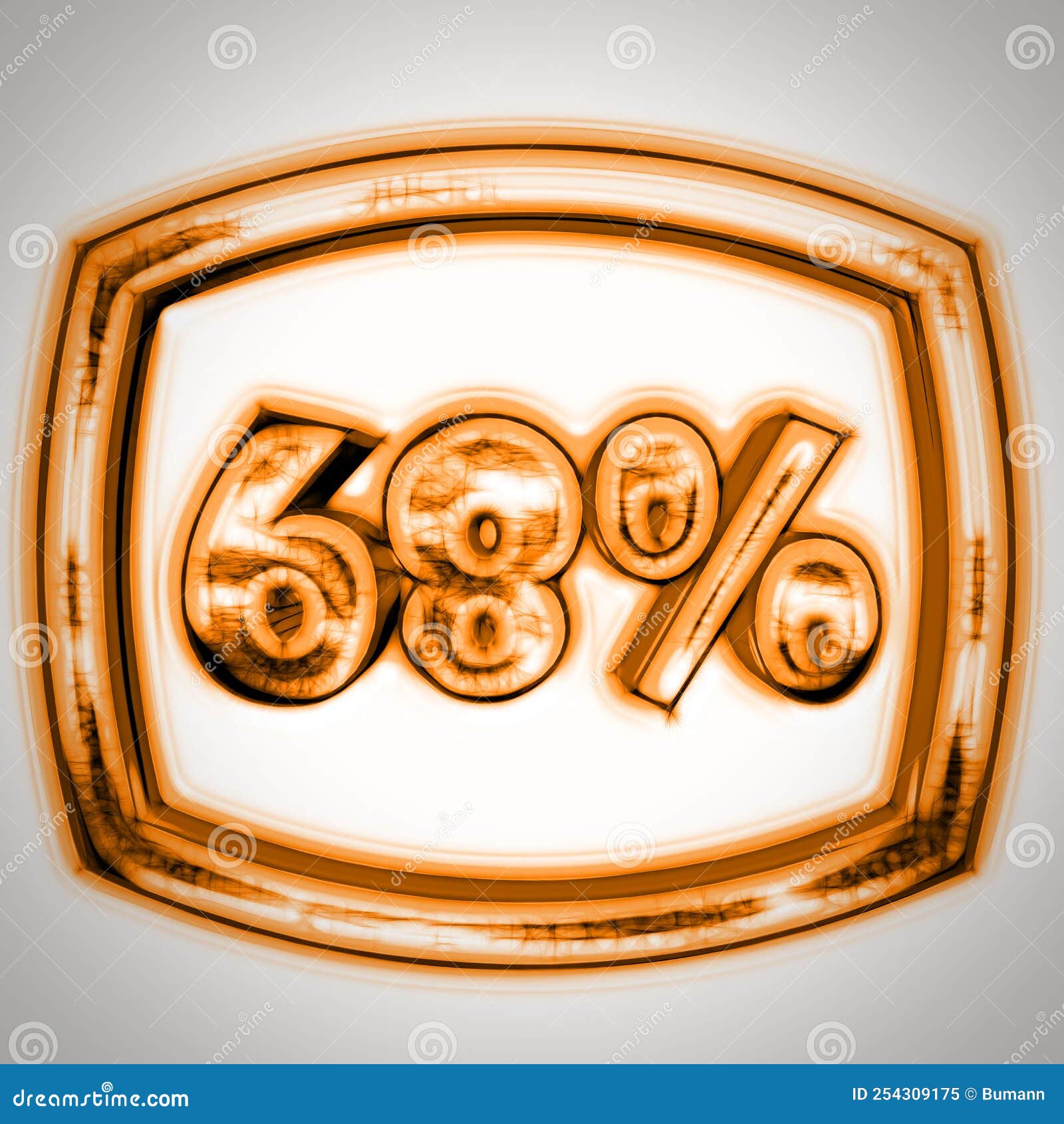 68 , 68 Percent As a 3D Illustration, 3D Rendering Stock Illustration ...