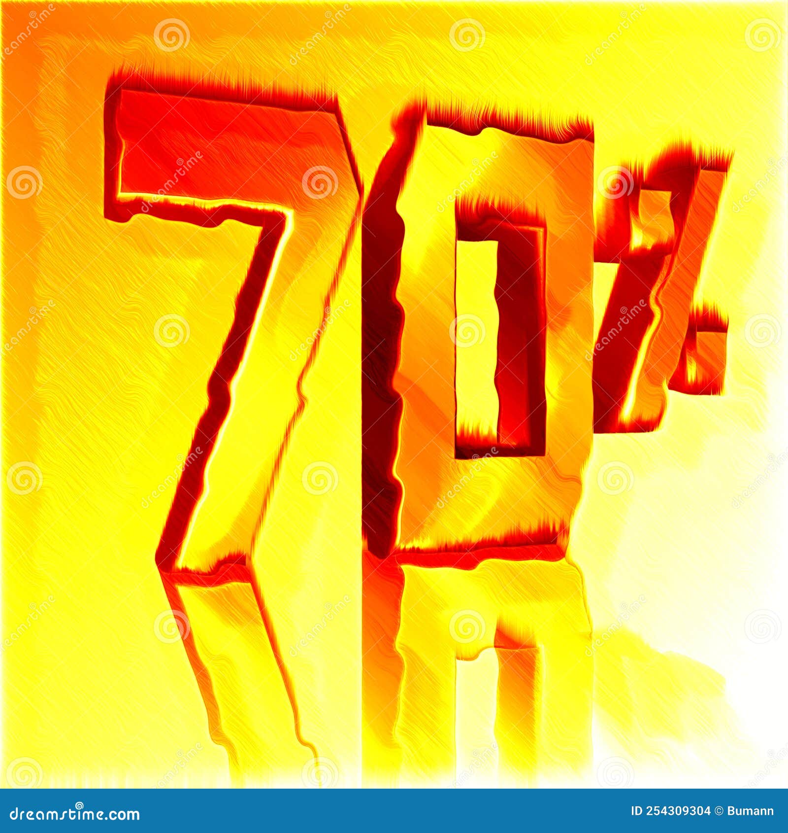 70 , 70 Percent As a 3D Illustration, 3D Rendering Stock Illustration ...