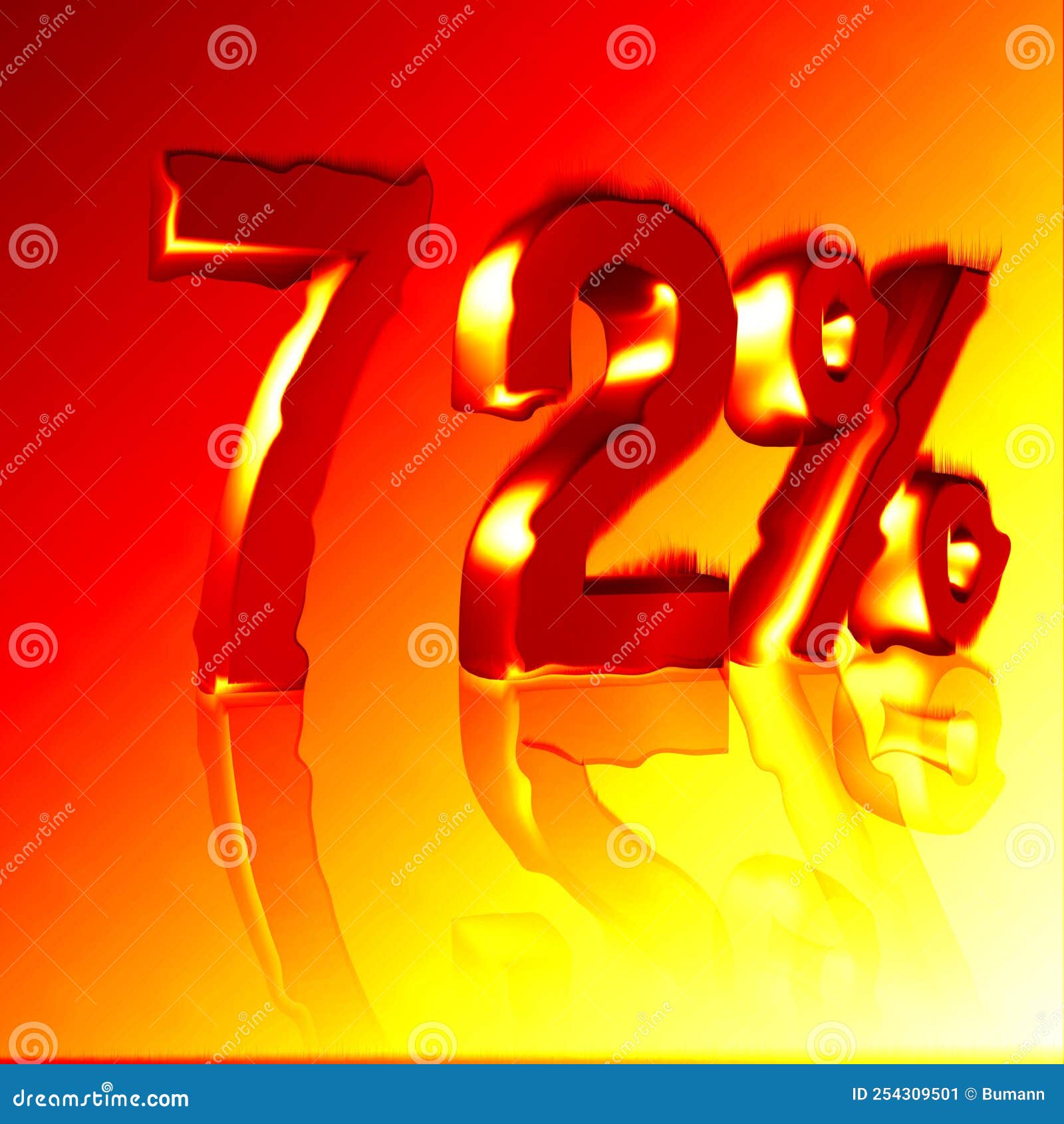 72 , 72 Percent As a 3D Illustration, 3D Rendering Stock Illustration ...