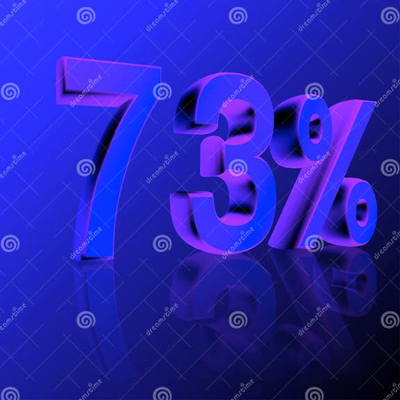 73 , 73 Percent As a 3D Illustration, 3D Rendering Stock Illustration ...