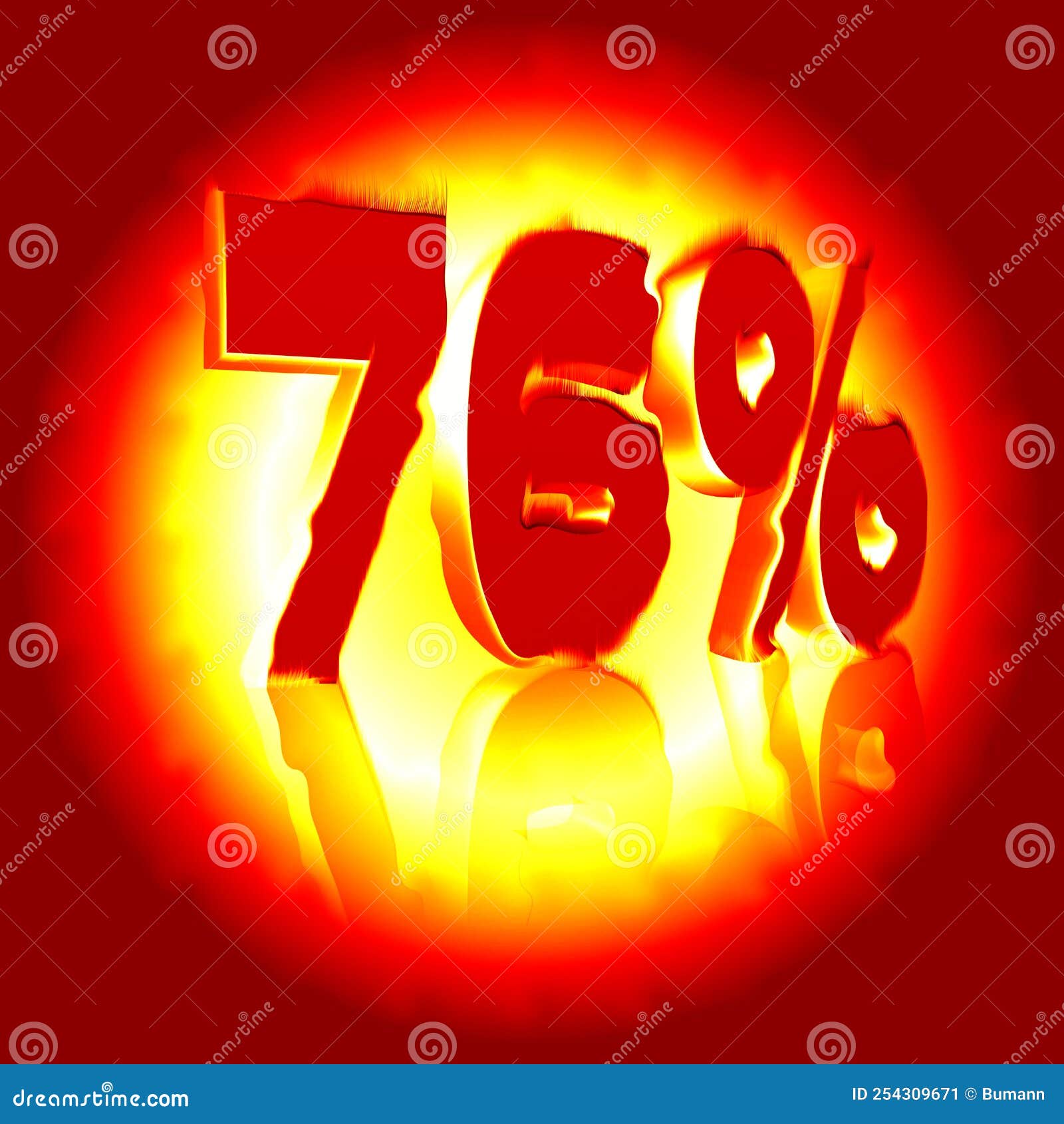 76 , 76 Percent As a 3D Illustration, 3D Rendering Stock Illustration ...
