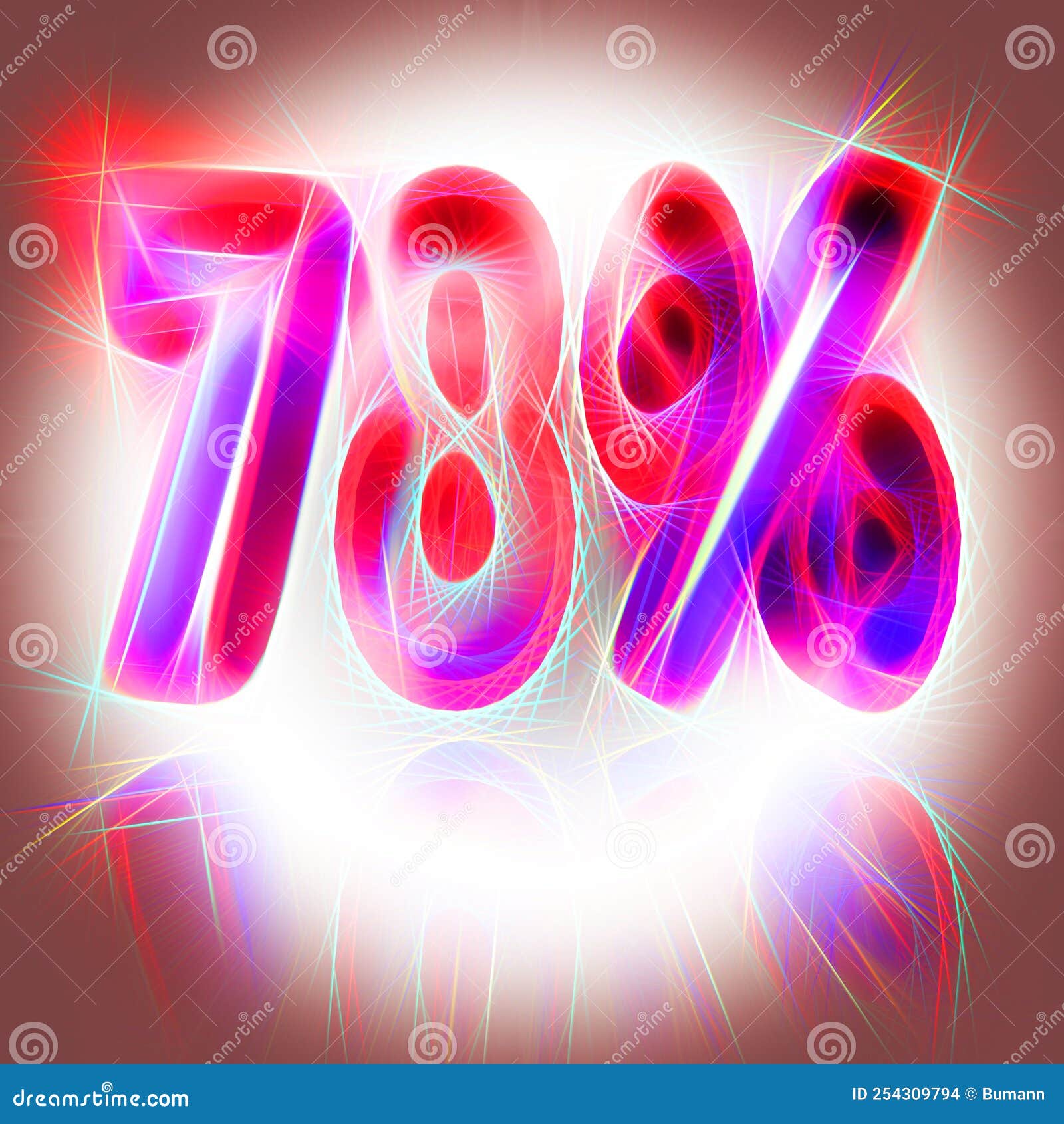 78 , 78 Percent As a 3D Illustration, 3D Rendering Stock Illustration ...