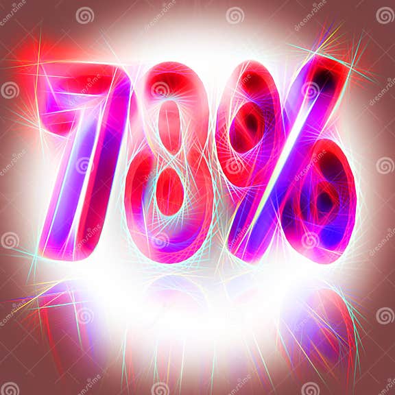 78 , 78 Percent As a 3D Illustration, 3D Rendering Stock Illustration ...