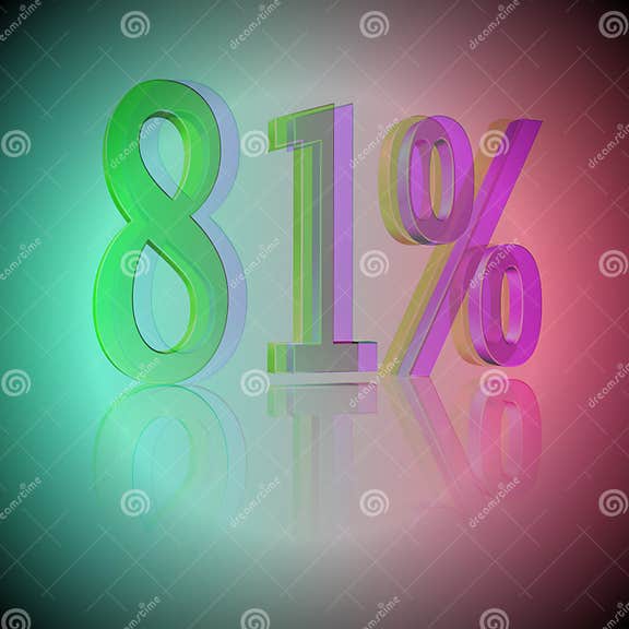 81 , 81 Percent As a 3D Illustration, 3D Rendering Stock Illustration ...