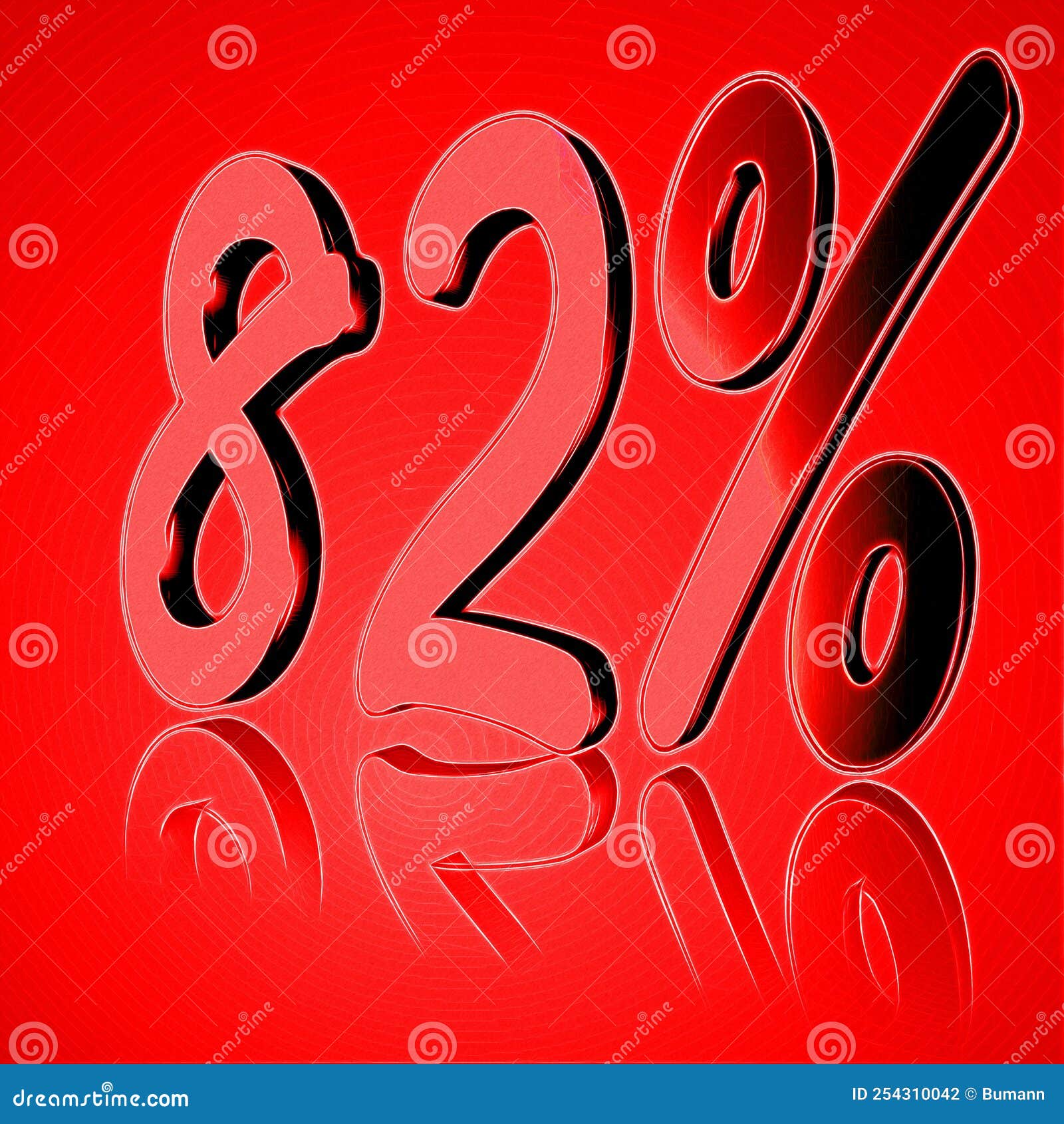 82 , 82 Percent As a 3D Illustration, 3D Rendering Stock Illustration ...