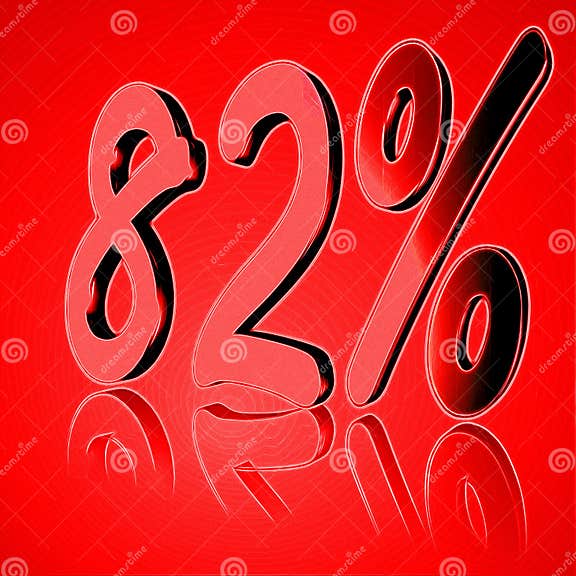82 , 82 Percent As a 3D Illustration, 3D Rendering Stock Illustration ...