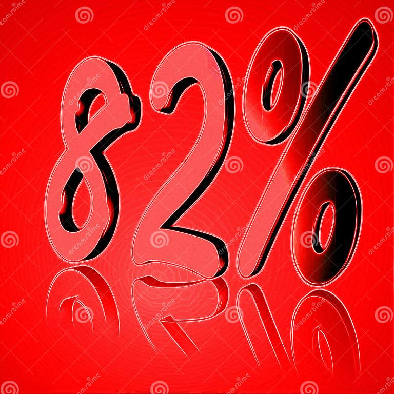 82 , 82 Percent As a 3D Illustration, 3D Rendering Stock Illustration ...