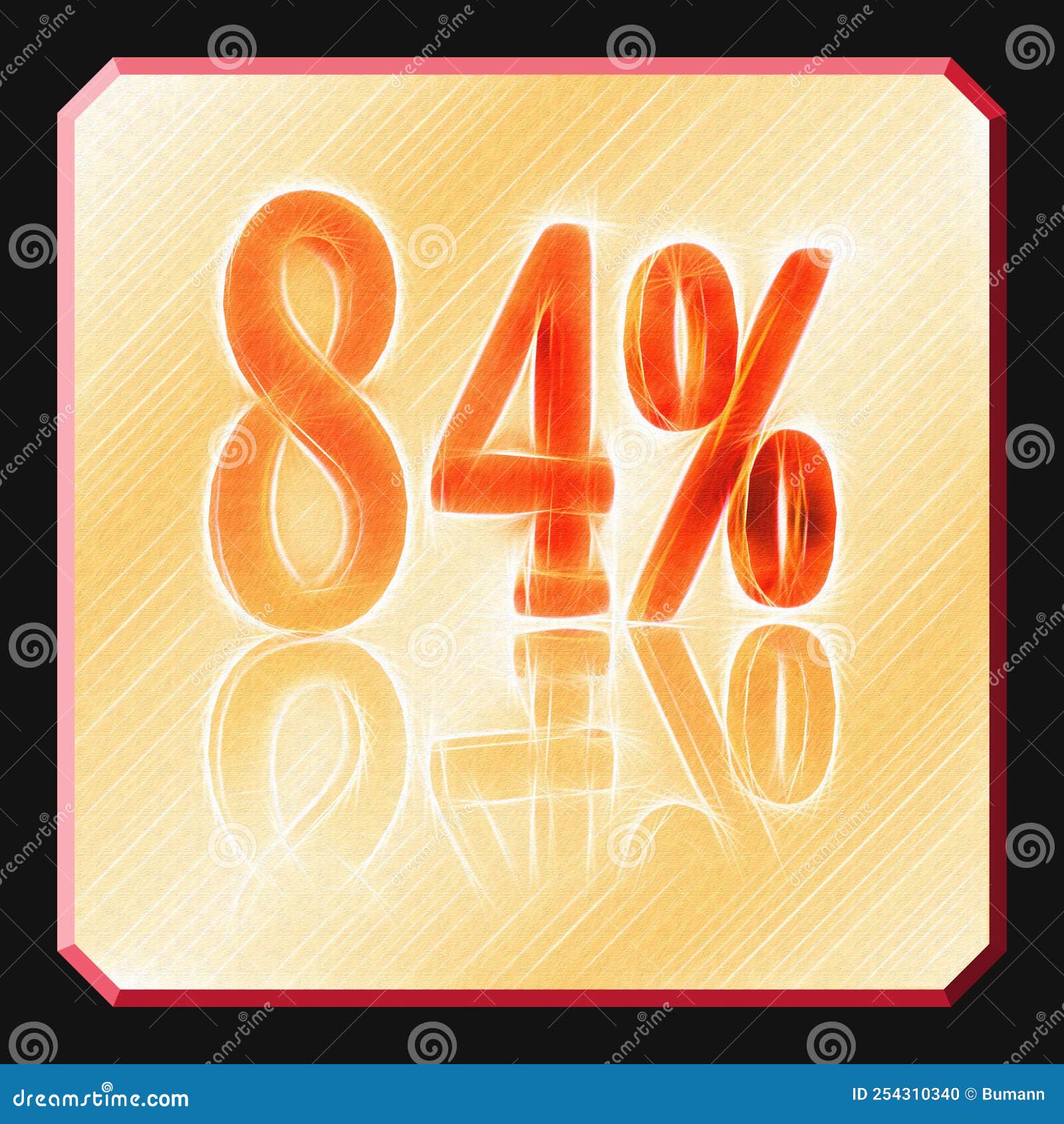 84 , 84 Percent As a 3D Illustration, 3D Rendering Stock Illustration ...