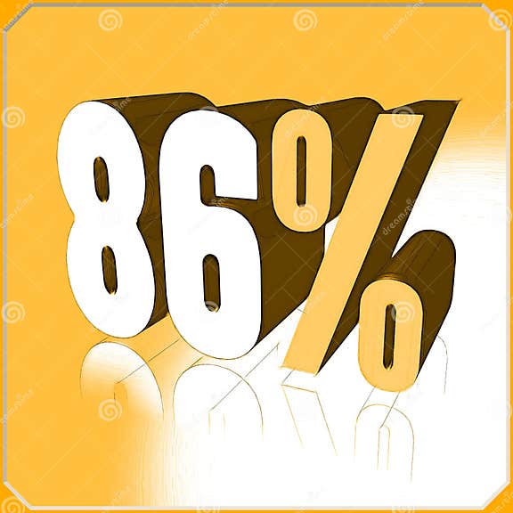 86 , 86 Percent As a 3D Illustration, 3D Rendering Stock Illustration ...