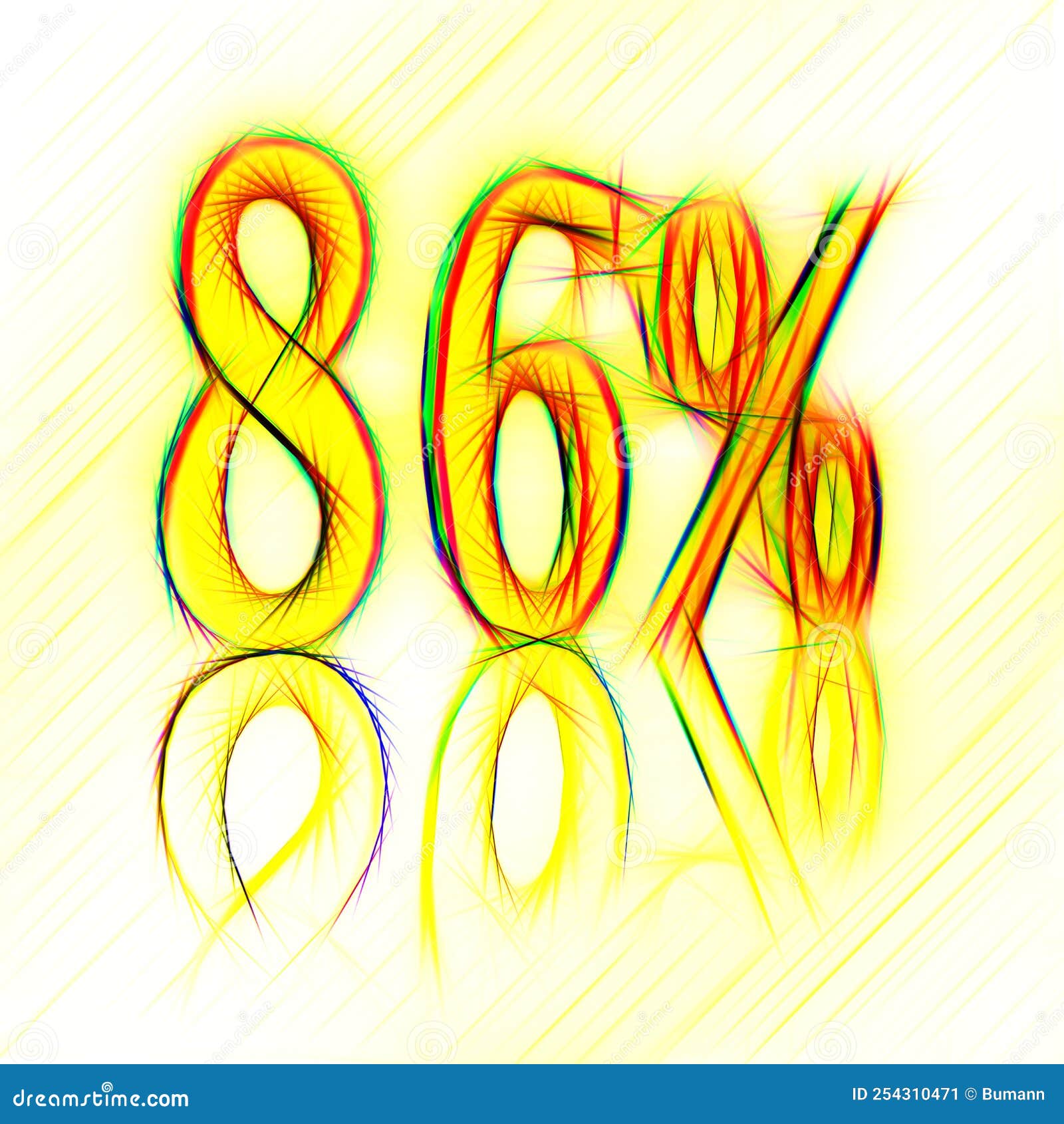 86 , 86 Percent As a 3D Illustration, 3D Rendering Stock Illustration ...