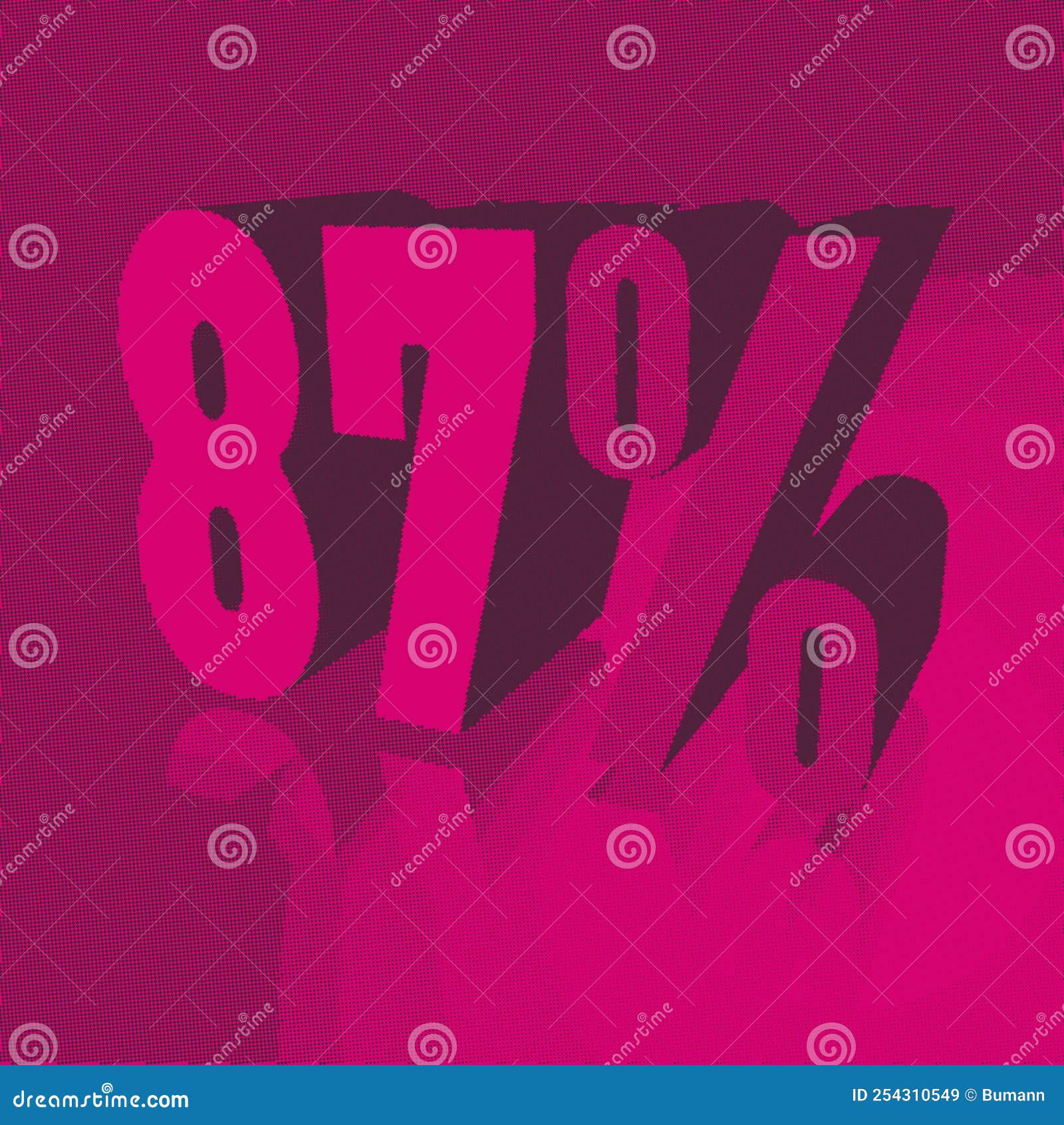 87 , 87 Percent As a 3D Illustration, 3D Rendering Stock Illustration ...