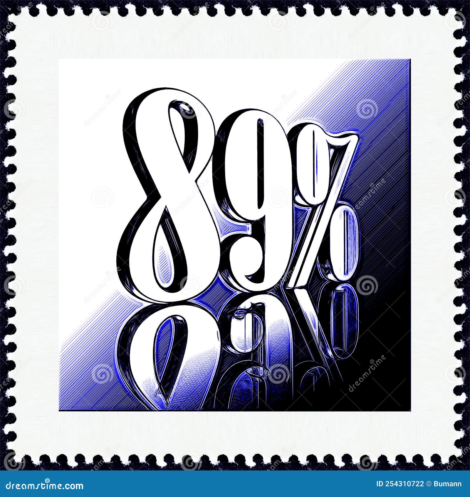 89 , 89 Percent As a 3D Illustration, 3D Rendering Stock Illustration ...