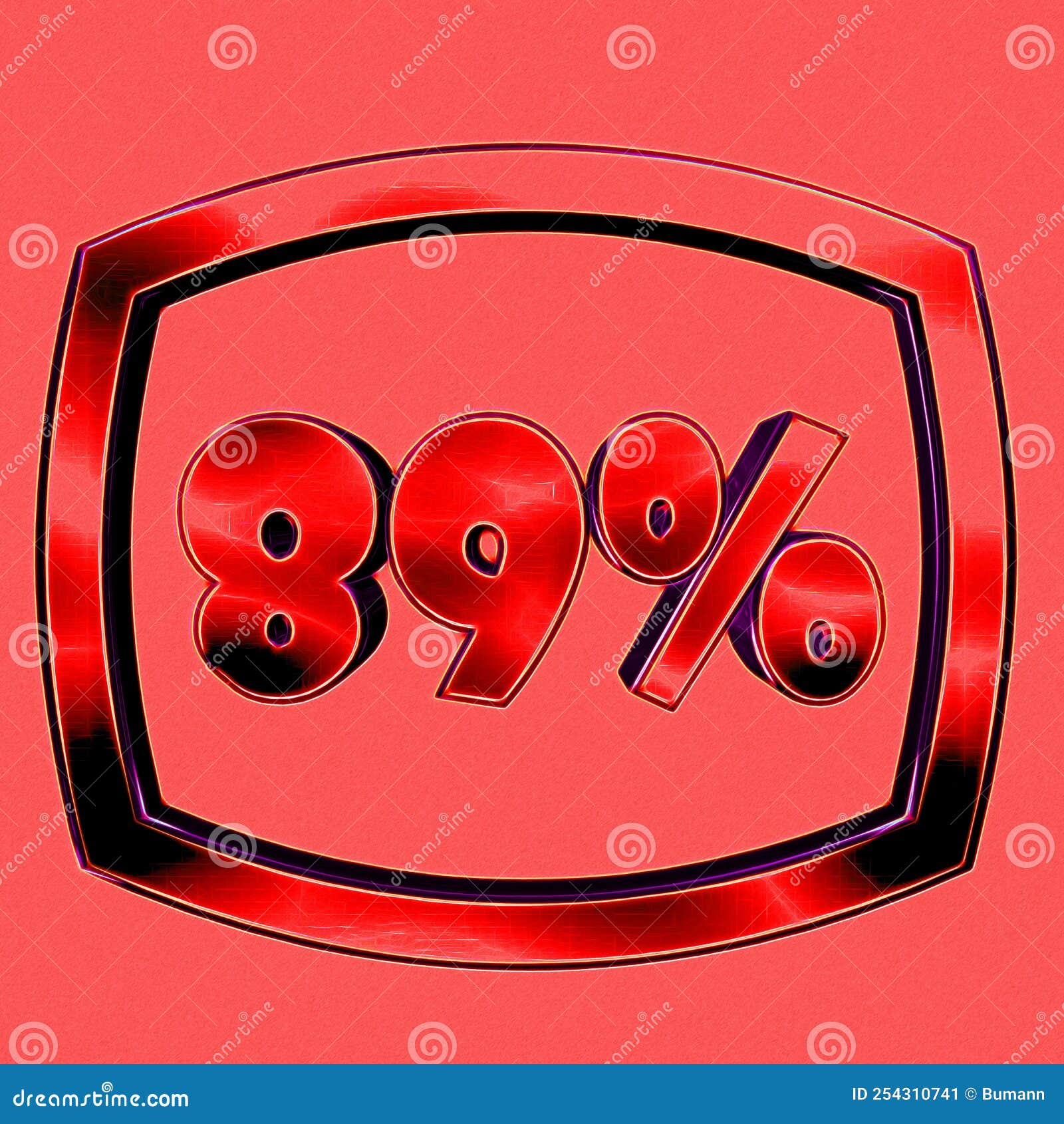89 , 89 Percent As a 3D Illustration, 3D Rendering Stock Illustration ...
