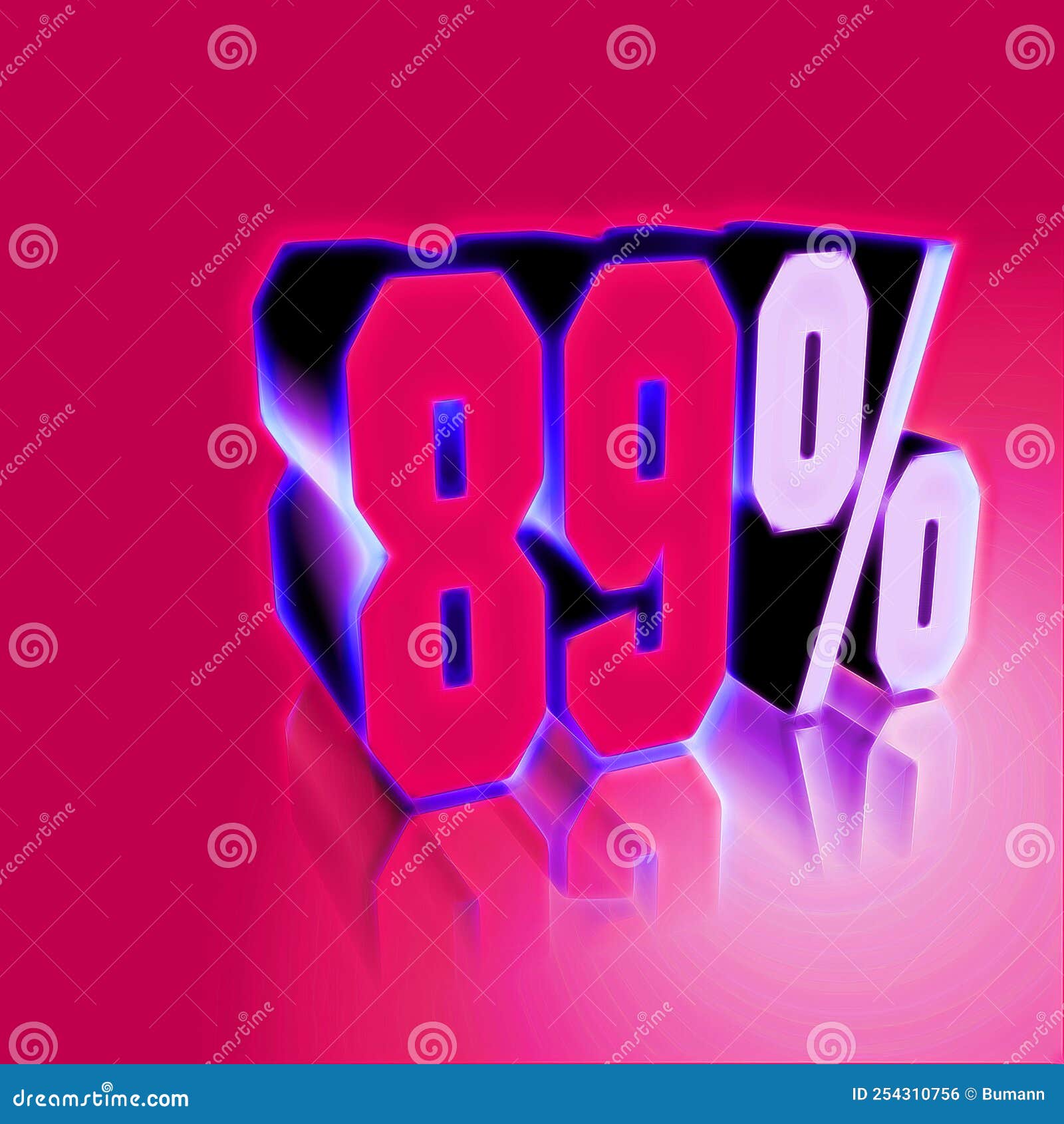 89 , 89 Percent As a 3D Illustration, 3D Rendering Stock Illustration ...