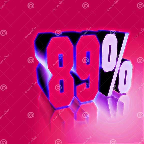 89 , 89 Percent As a 3D Illustration, 3D Rendering Stock Illustration ...