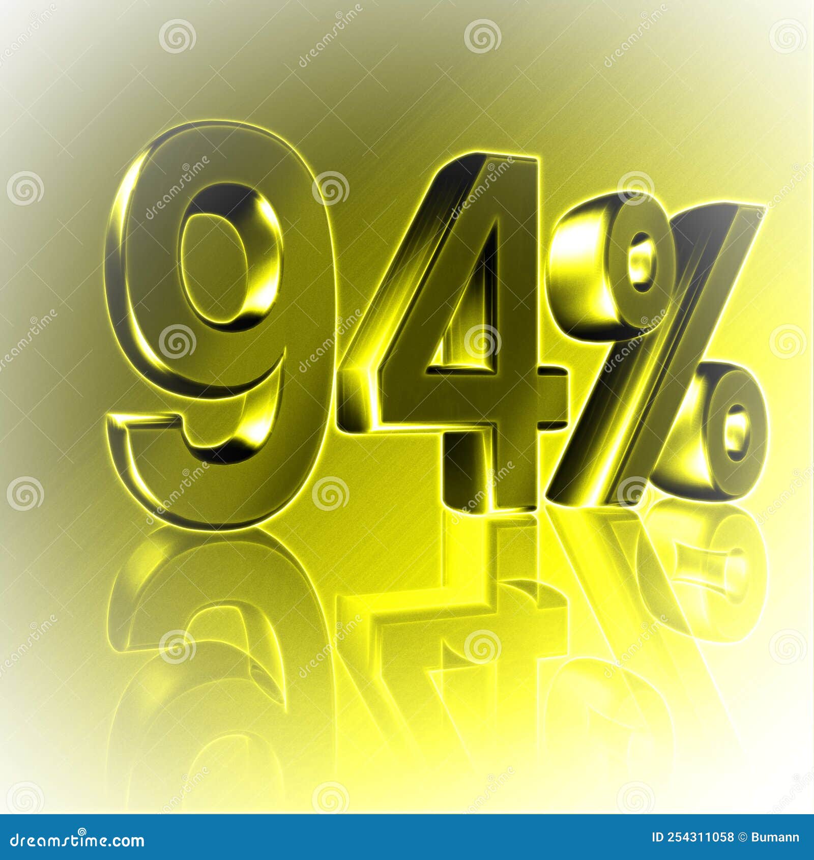 94 , 94 Percent As a 3D Illustration, 3D Rendering Stock Illustration ...