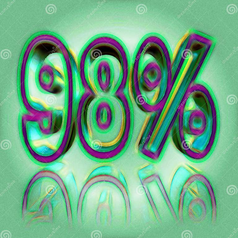 98 , 98 Percent As a 3D Illustration, 3D Rendering Stock Illustration ...